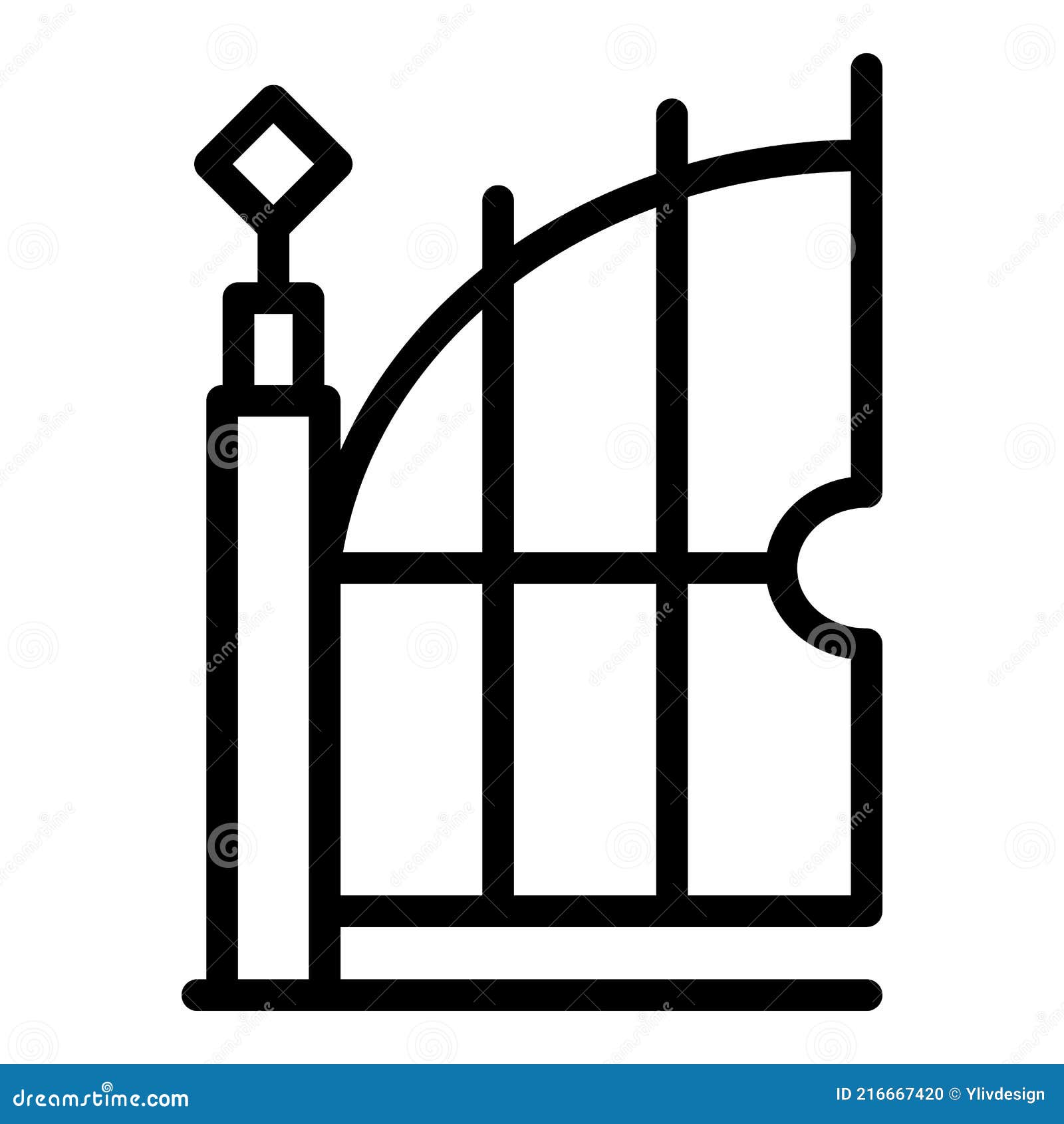 Automatic Gate Technology Icon, Outline Style Stock Vector ...