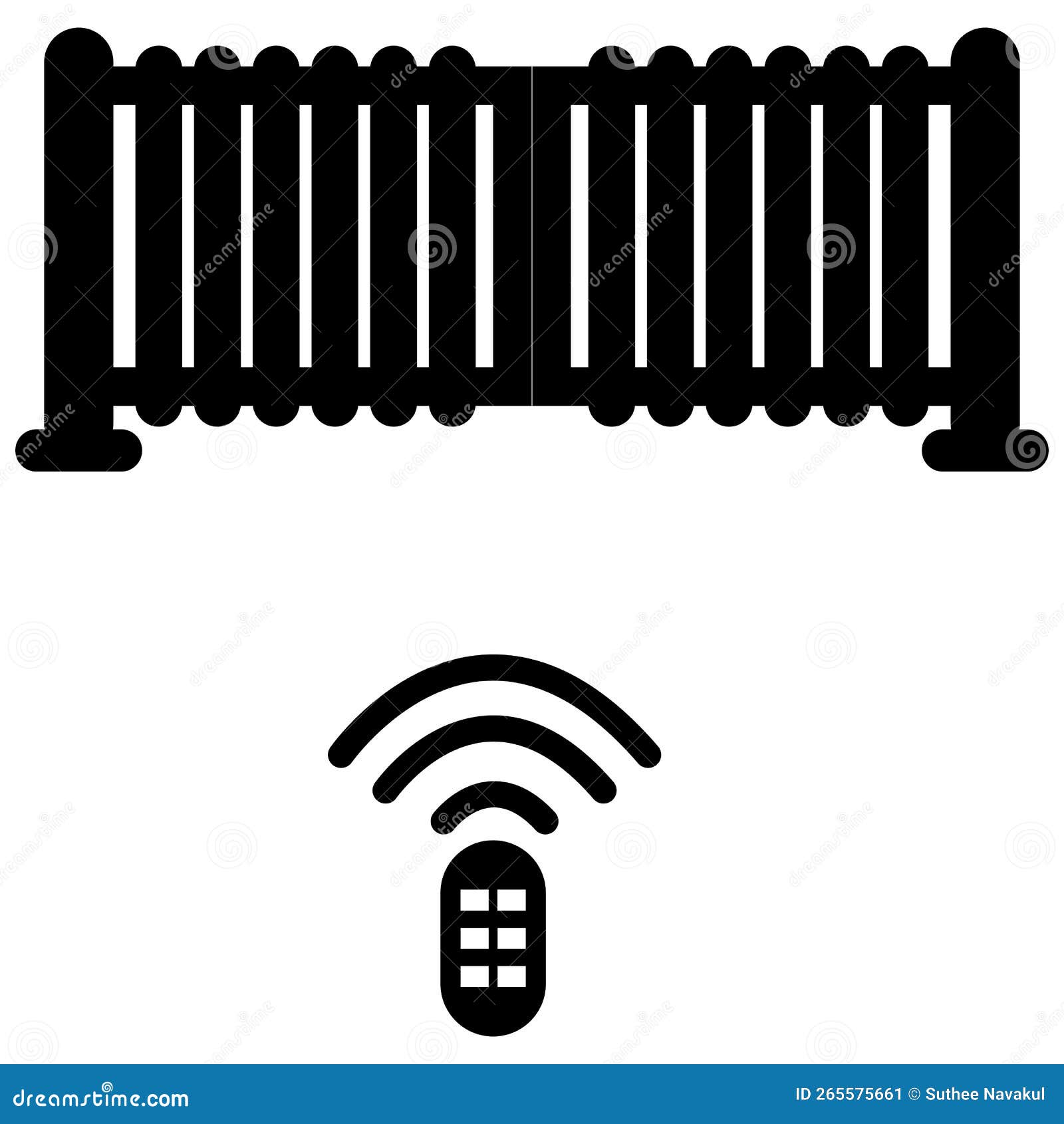 Automatic Gate on White Background. Automatic Gate Silhouette Symbol ...