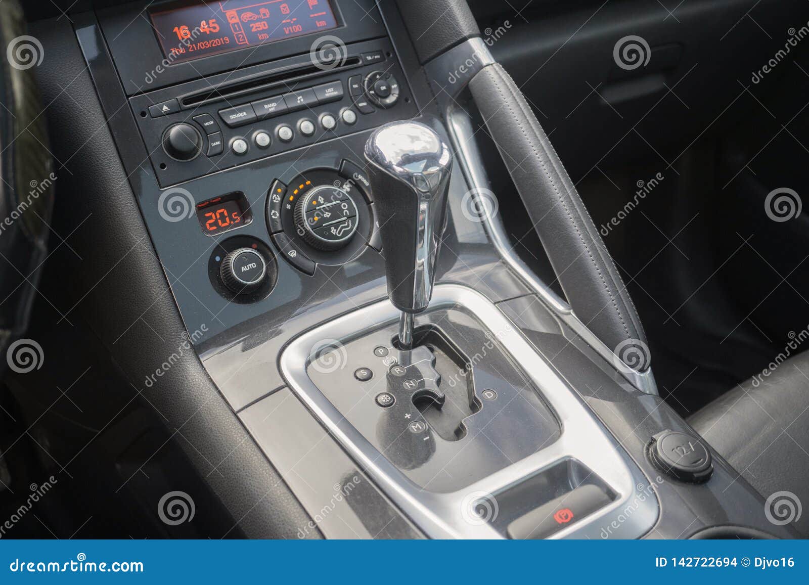 Automatic Gear Parked Inside Modern Vehicle Car Automobile Stock Photo ...