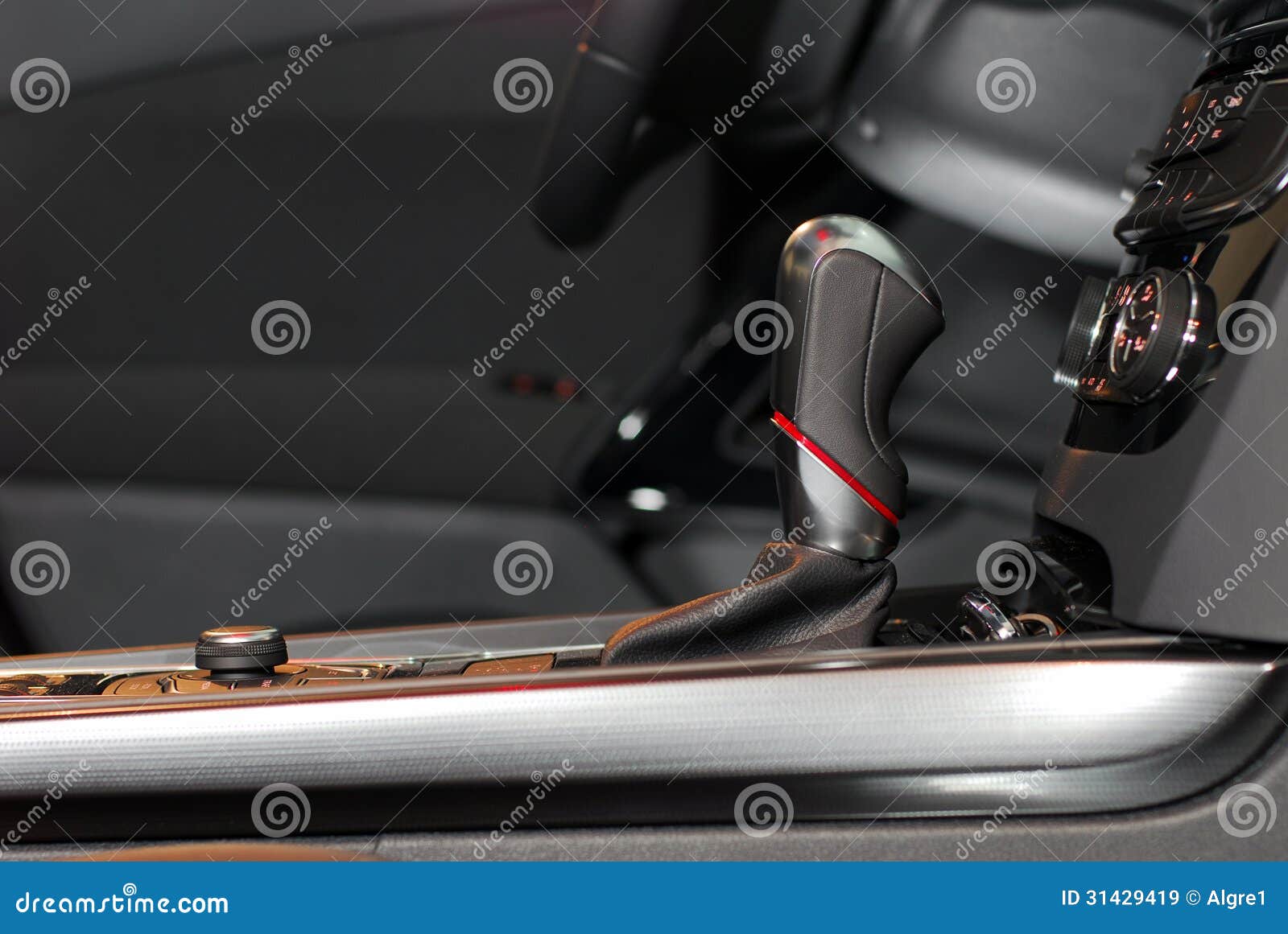 Automatic Gear Shift Handle Stock Image - Image of automobile, interior ...