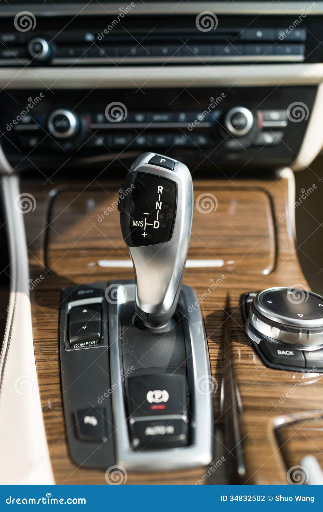 Automatic Gear Shift Handle Stock Photo - Image of handle, leather ...