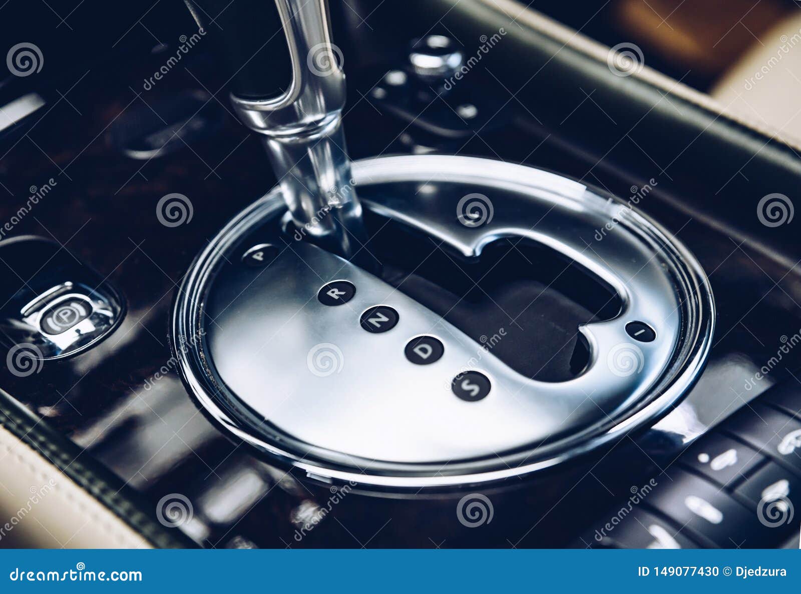 Automatic Gearbox Shift Lever in Luxury Car Stock Photo - Image of ...