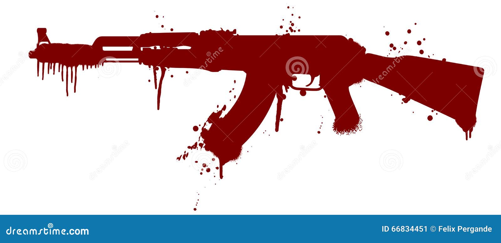 Automatic gun with blood stock illustration. Illustration of blood ...