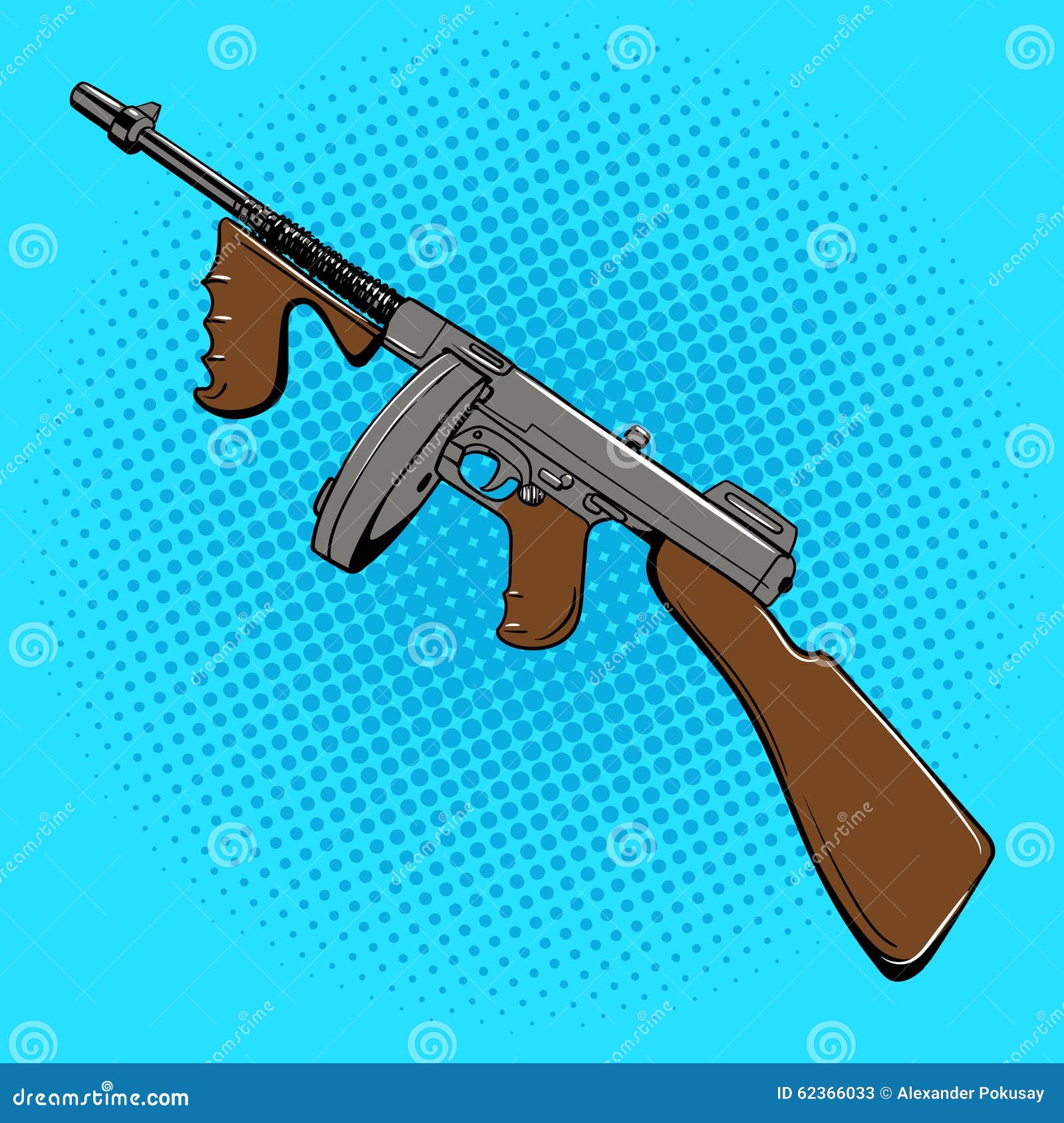Automatic Gun Comic Book Style Pop Art Vector Stock Vector ...