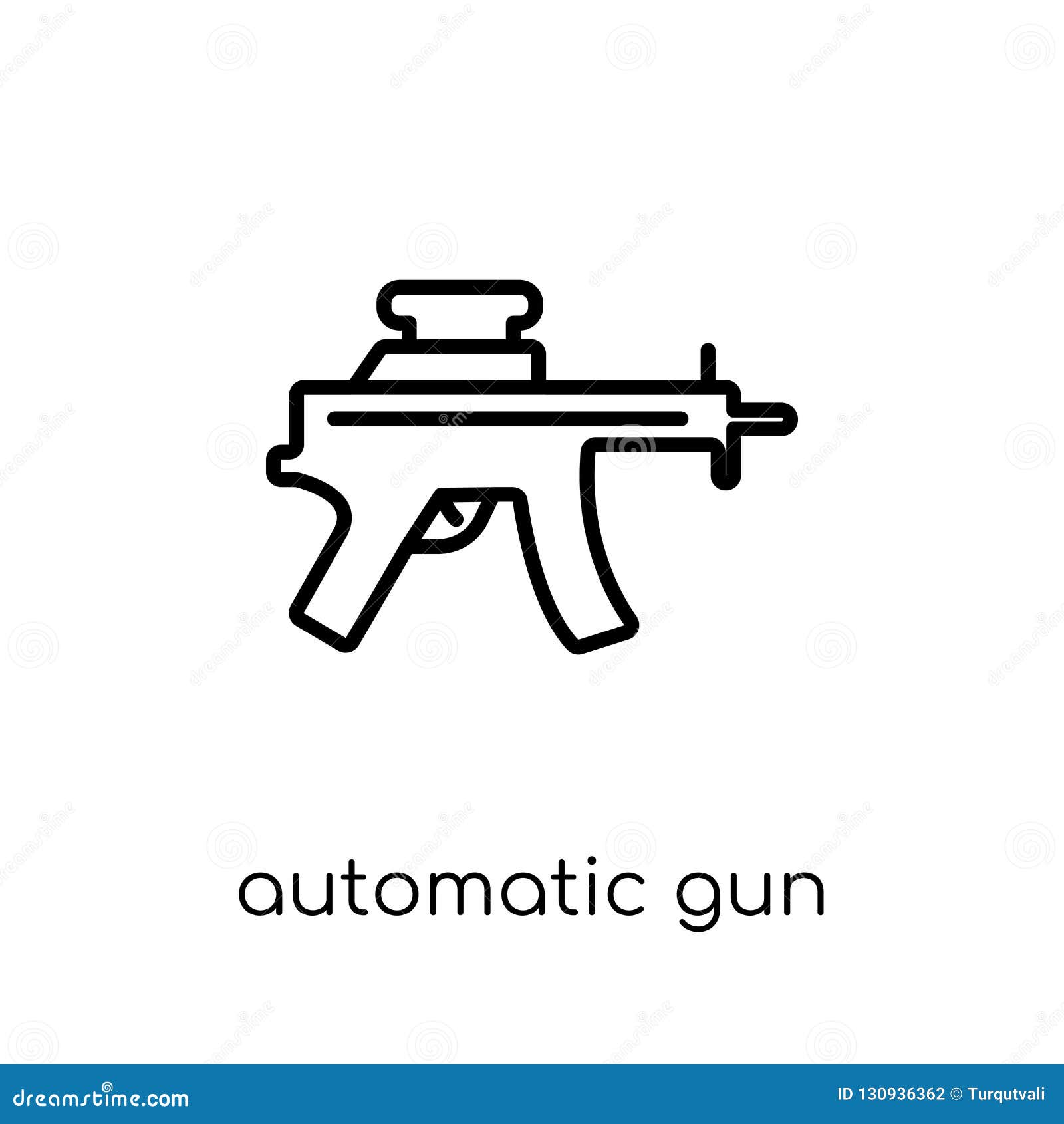 Automatic Gun Icon from Army Collection. Stock Vector - Illustration of ...