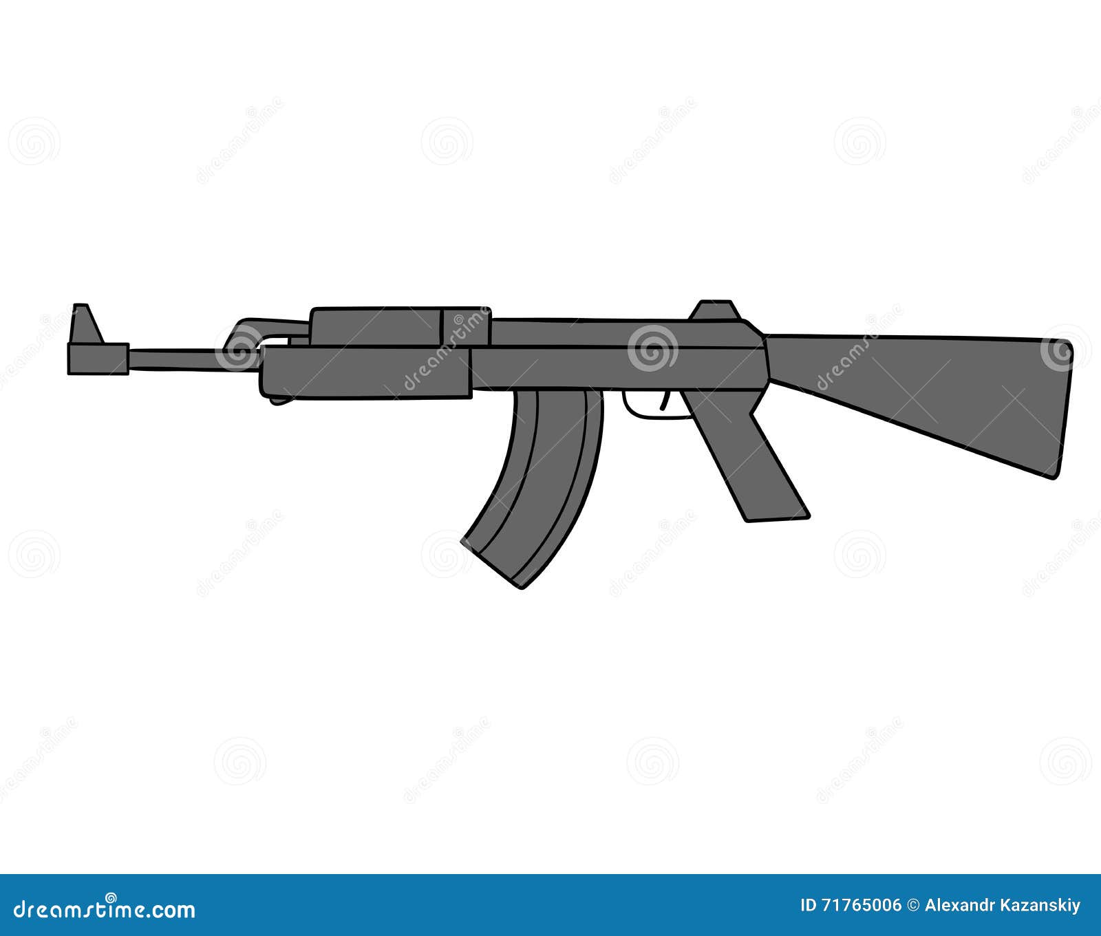 Automatic gun stock vector. Illustration of machinery - 71765006