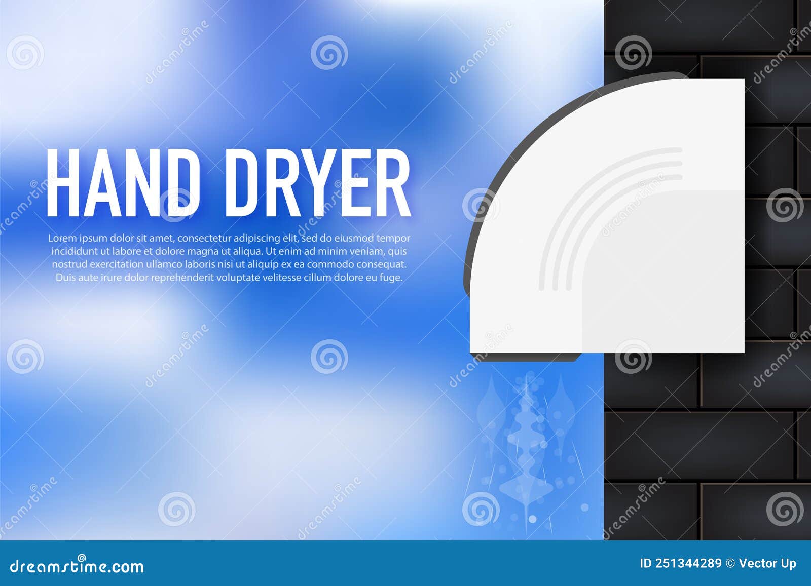Automatic Hand Dryer, Hygienic Equipment. Vector Illustration. Stock ...