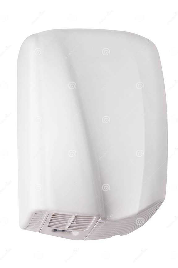 Automatic Hand Dryer Made of White Plastic, Elegant Shape Stock Image ...