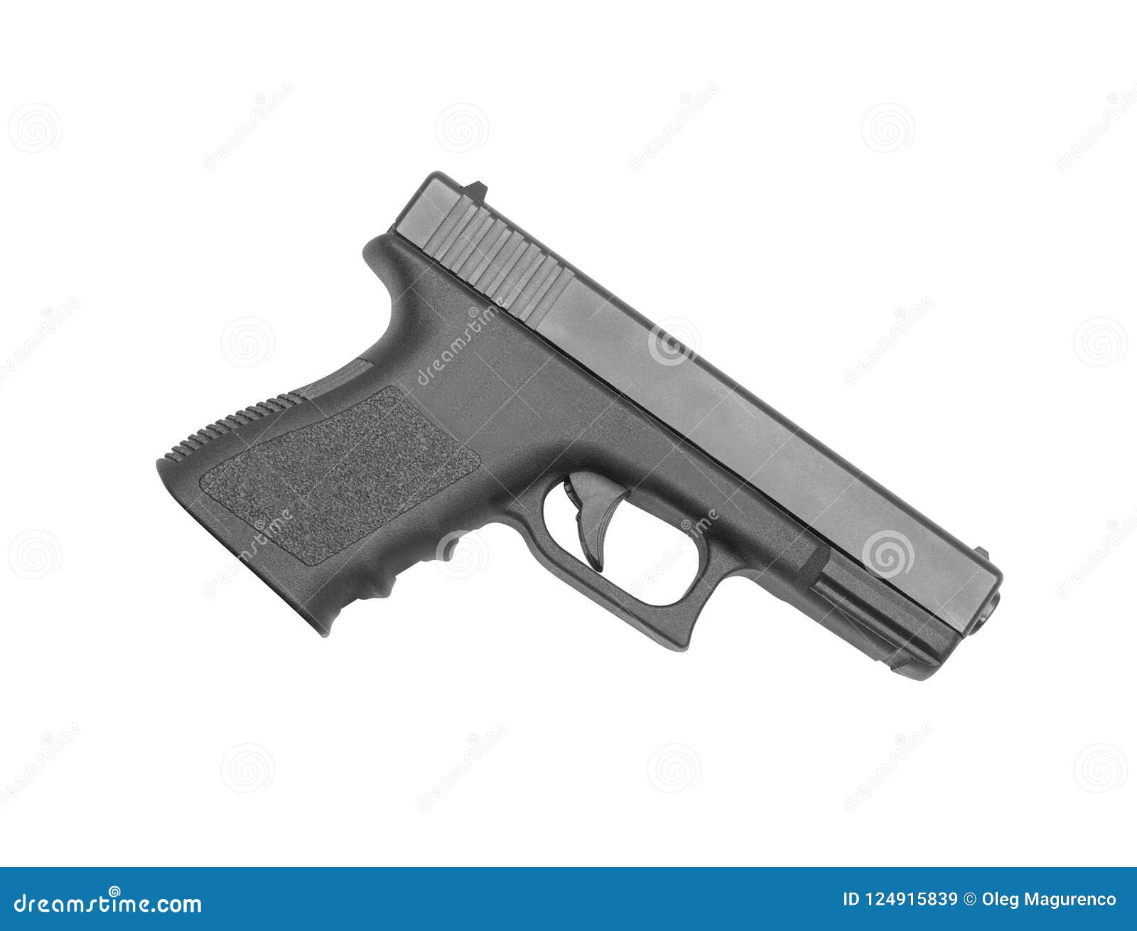 Automatic Hand Gun on White Stock Image - Image of firearm, automatic ...