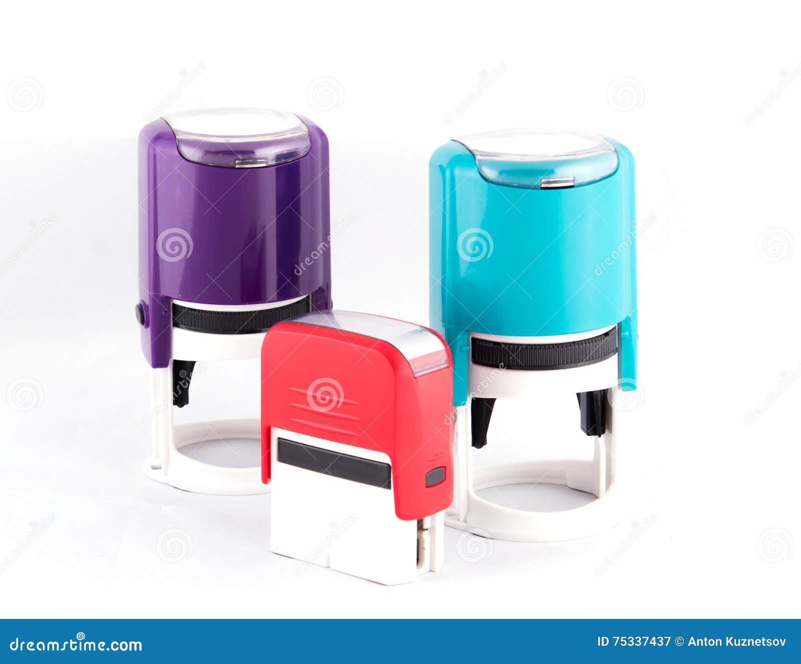 Automatic Hand-stamps Different Colours Stock Image - Image of data ...