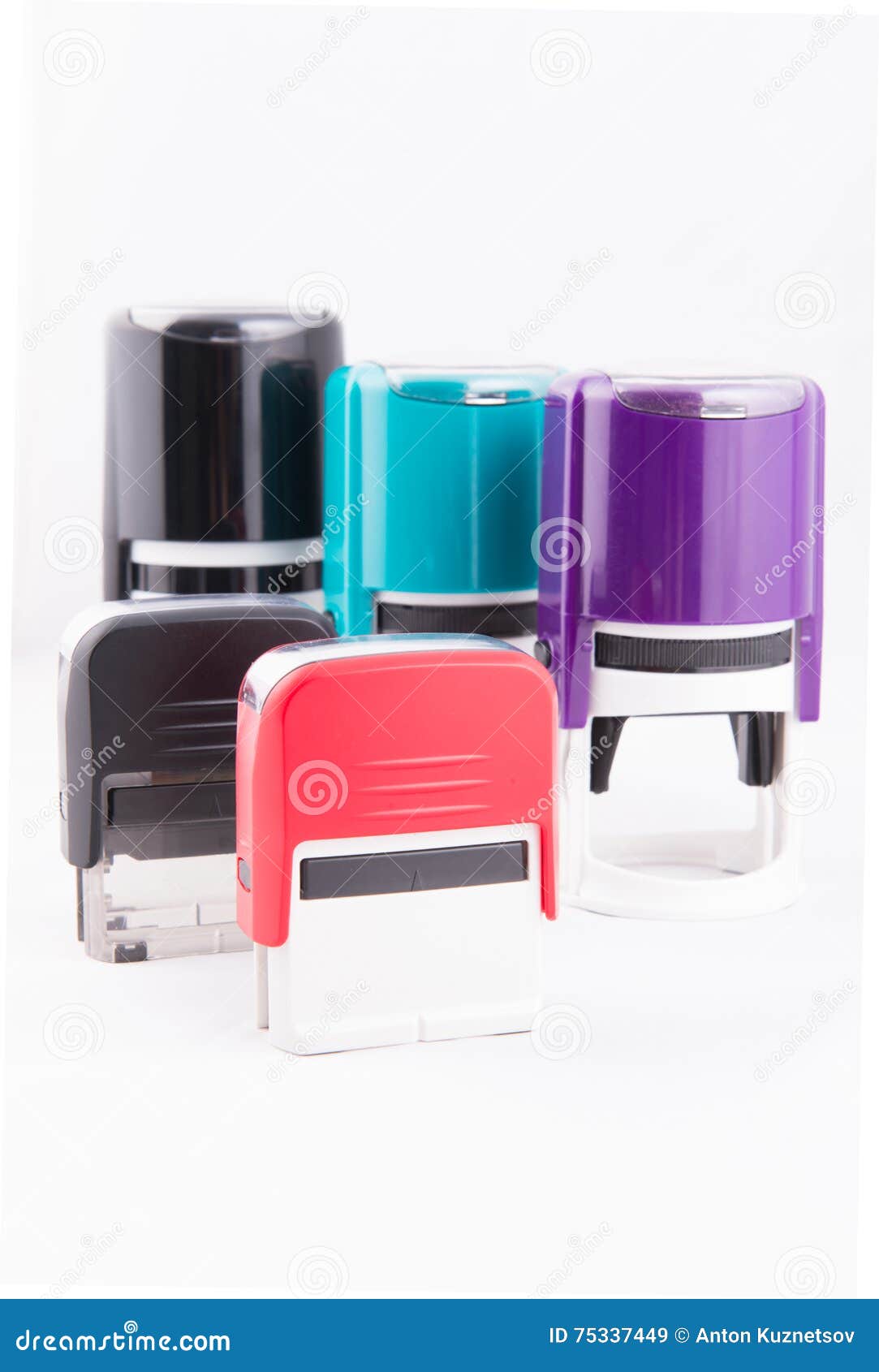 Automatic Hand-stamps Different Colours Stock Image - Image of plastic ...