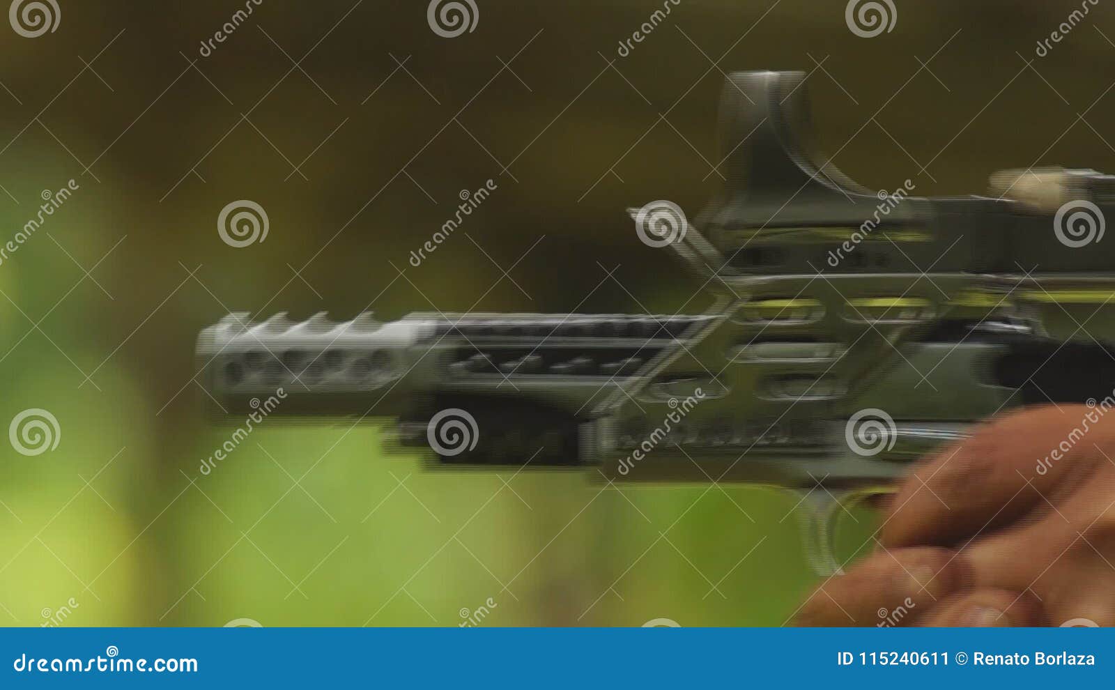 Automatic Handgun Pistol Fire in Practical Shooting. Close Up, Stock ...