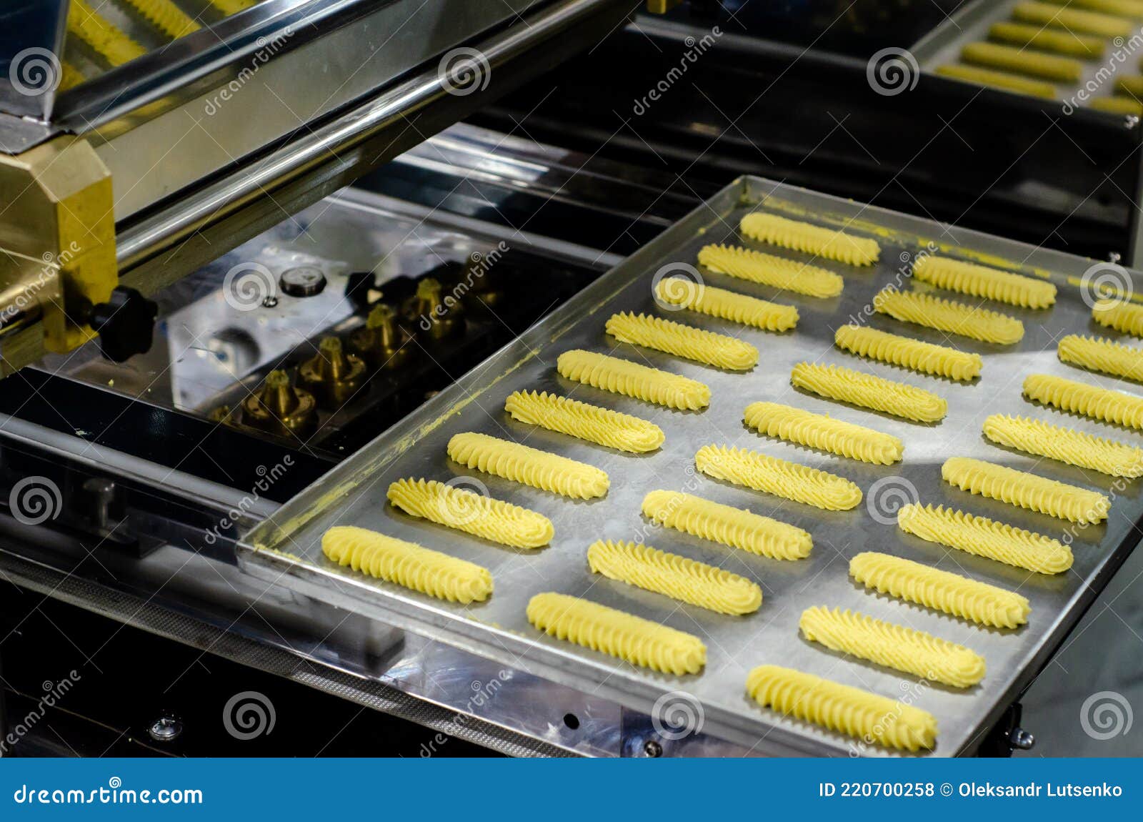 Automatic Industrial Cookie Make Machine. Cookie Line Stock Photo ...