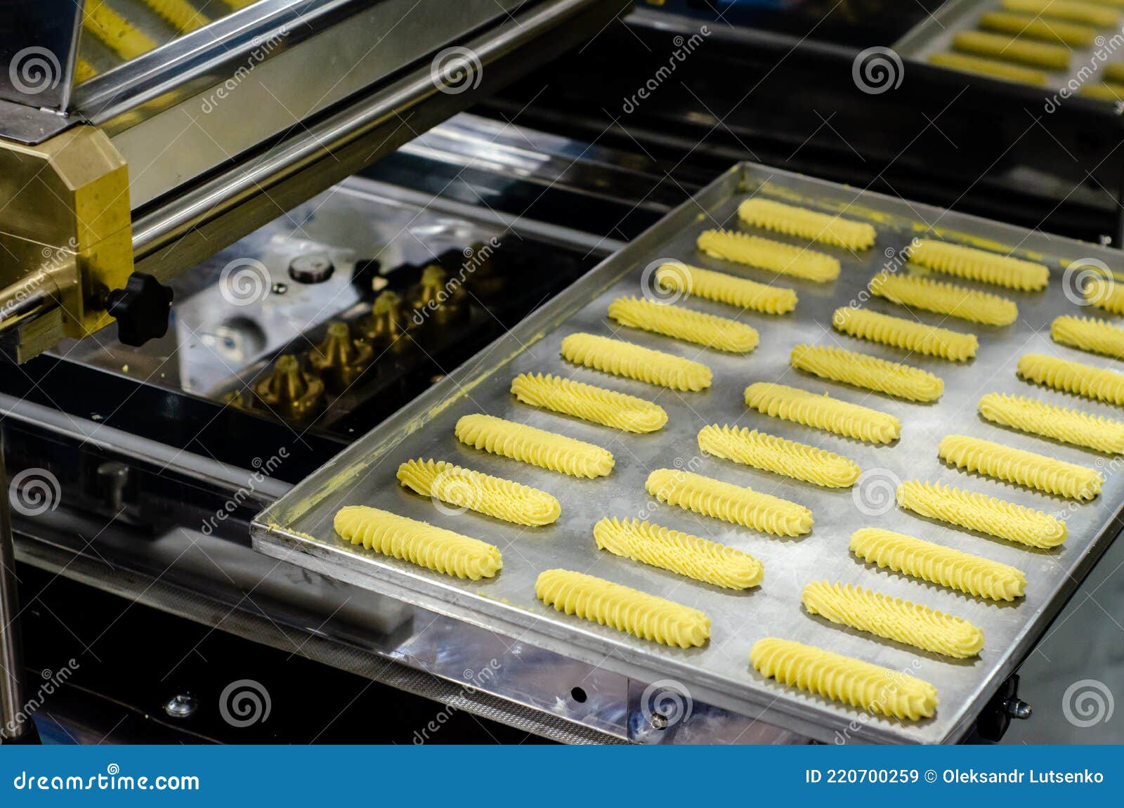 Automatic Industrial Cookie Make Machine. Cookie Line Stock Image ...