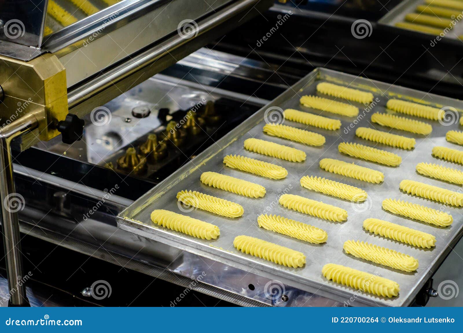 Automatic Industrial Cookie Make Machine. Cookie Line Stock Photo ...