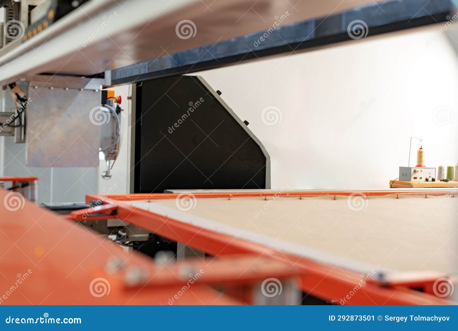 Automatic Industrial Sewing Machine for Stitching Fabric Stock Image ...