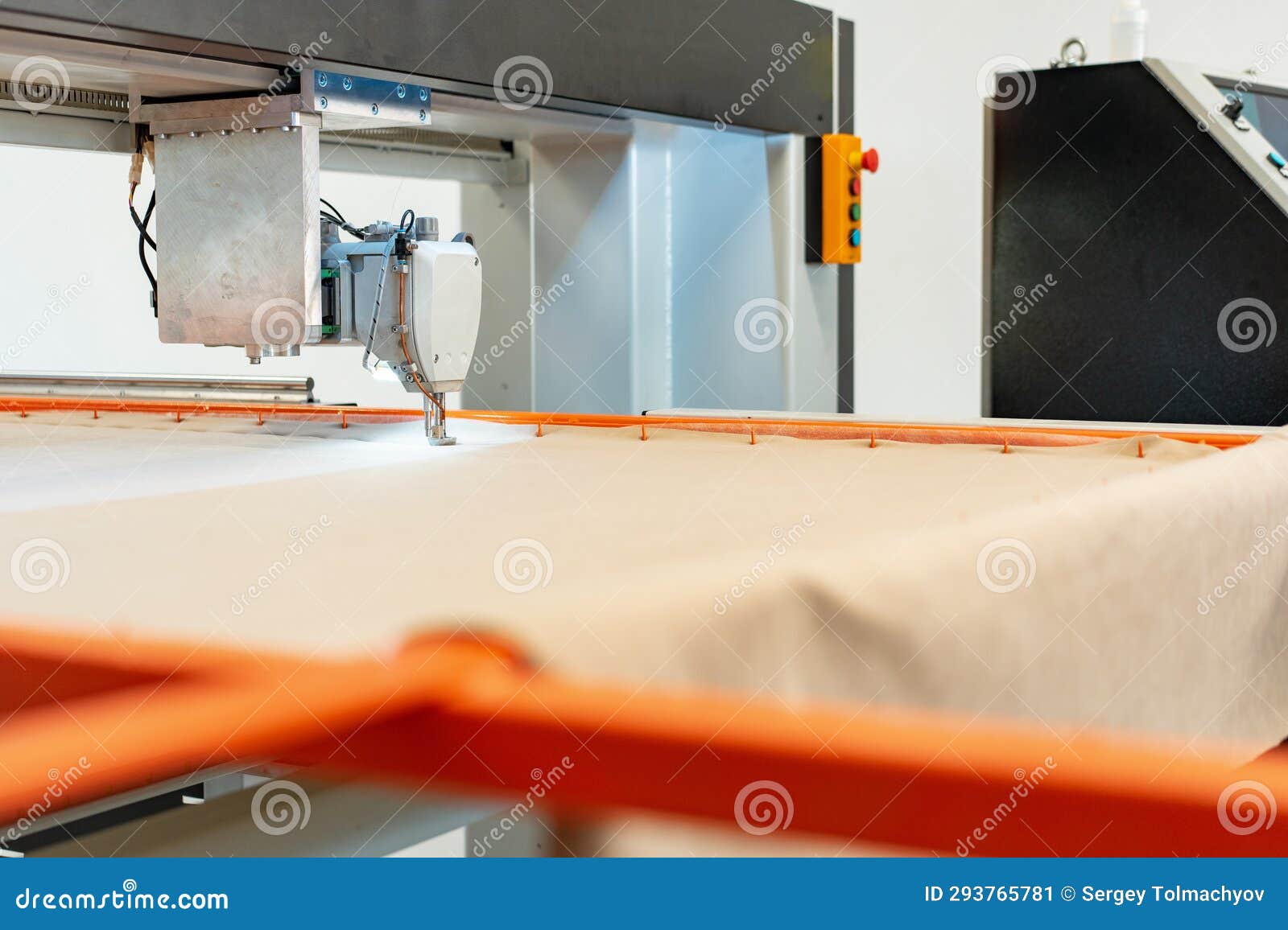 Automatic Industrial Sewing Machine for Stitching Fabric Stock Image ...