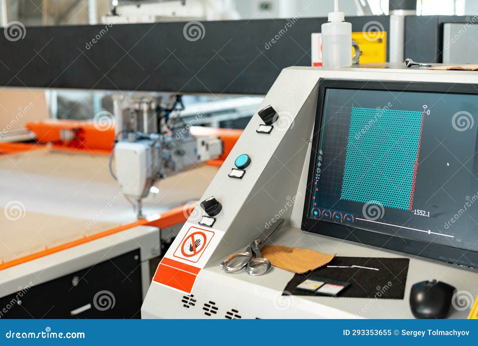 Automatic Industrial Sewing Machine for Stitching Fabric Stock Image ...