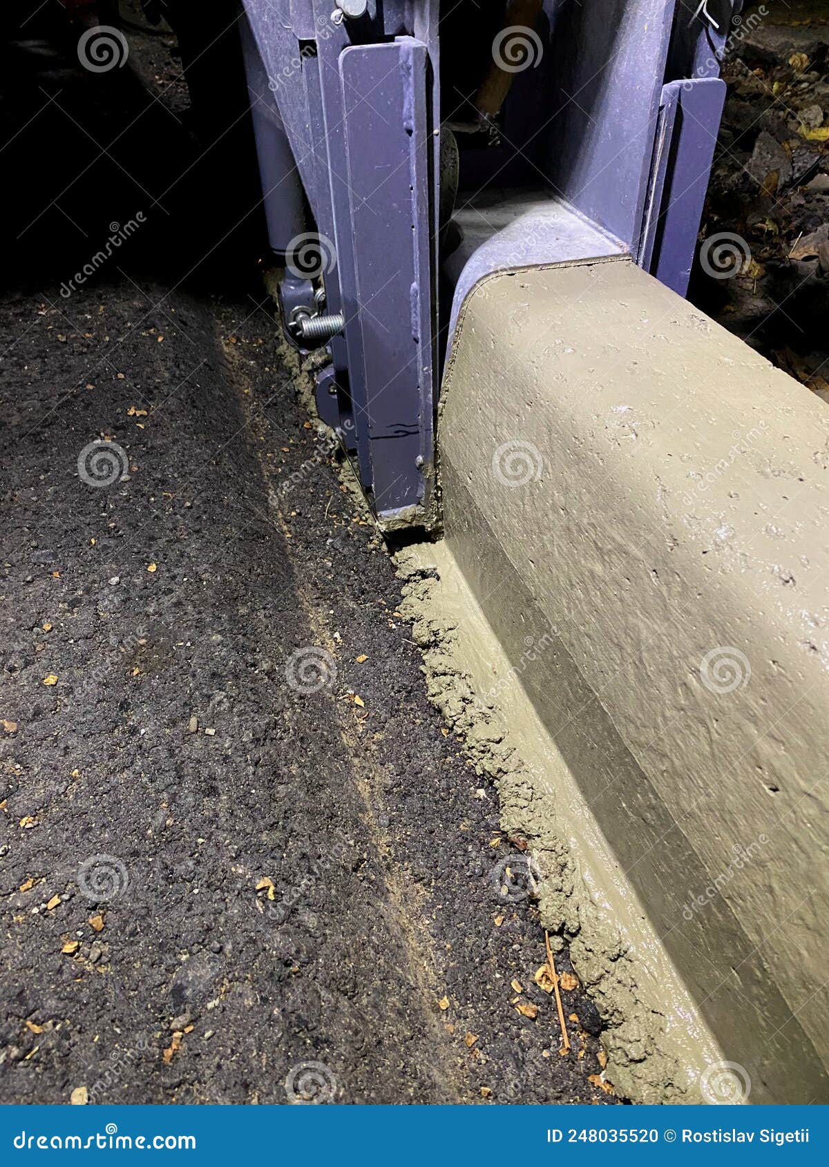Automatic Installation of a Border Concrete Laying Road Construction ...