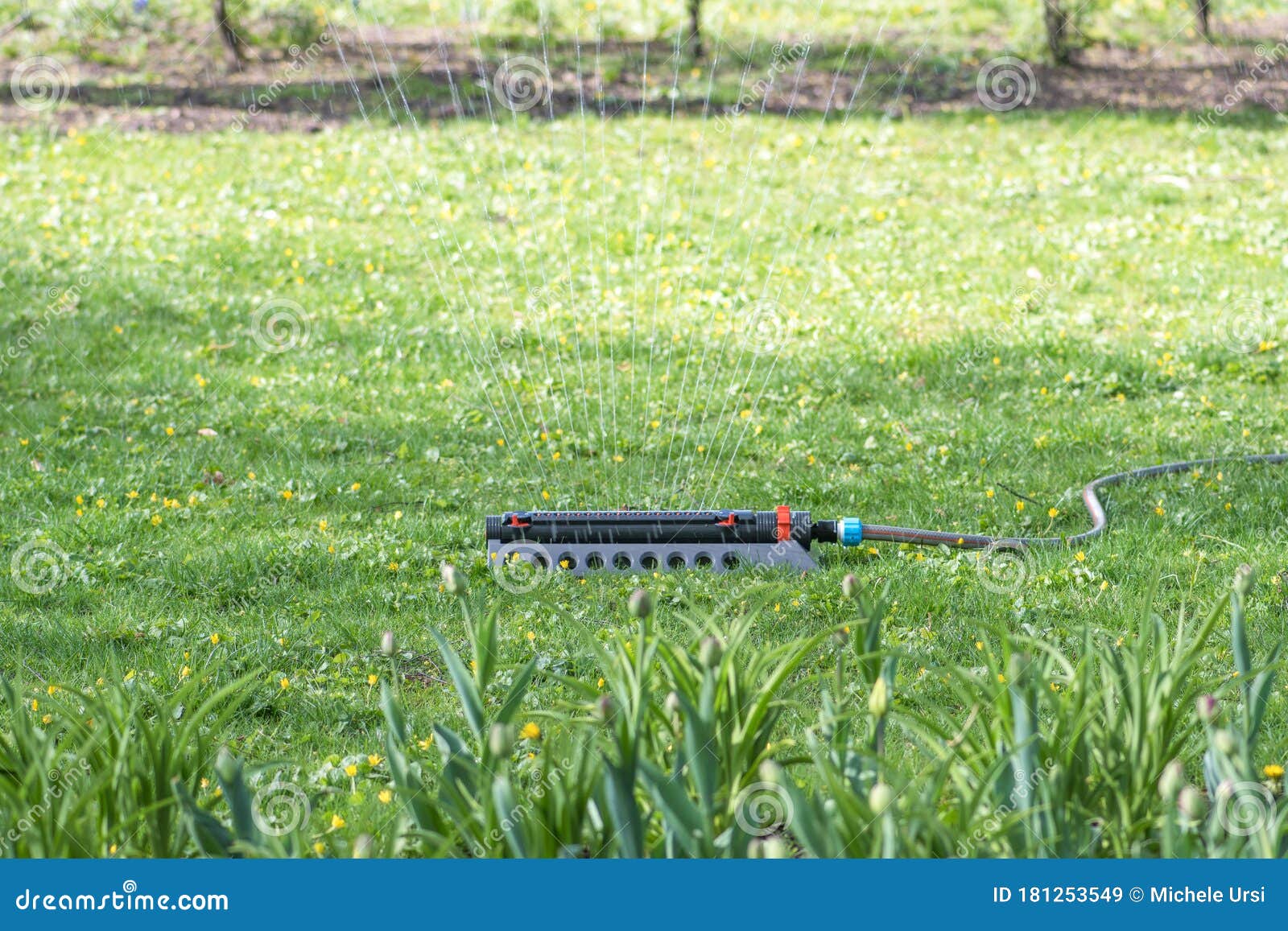 Automatic Irrigation System Equipment Stock Image - Image of park, lawn ...