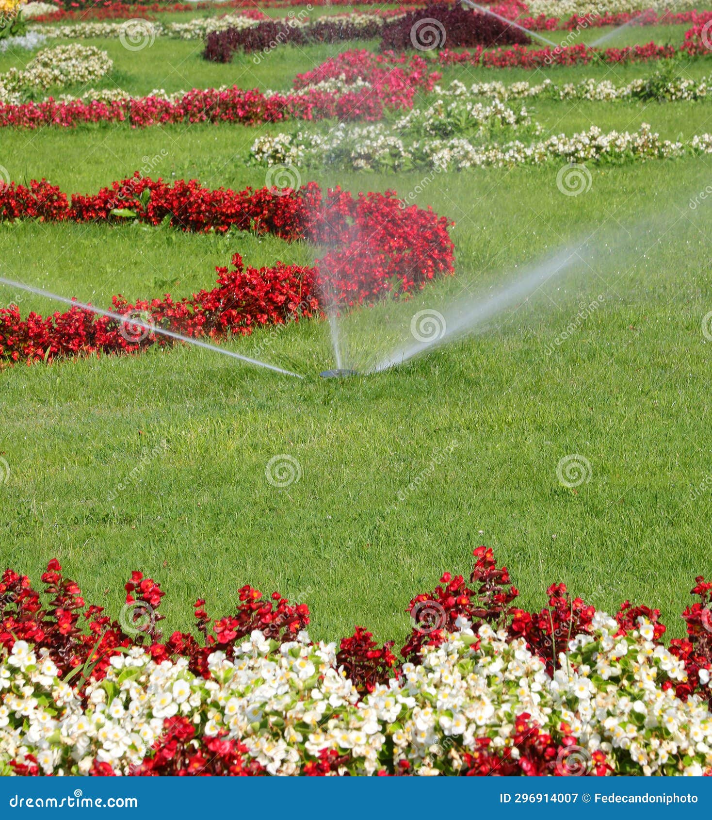 Automatic Irrigation System of the Flower Garden with Flowerbeds with ...