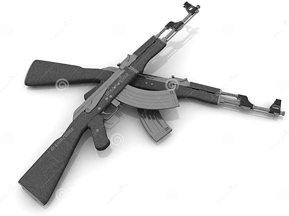 Automatic Kalashnikov guns stock illustration. Illustration of isolated ...