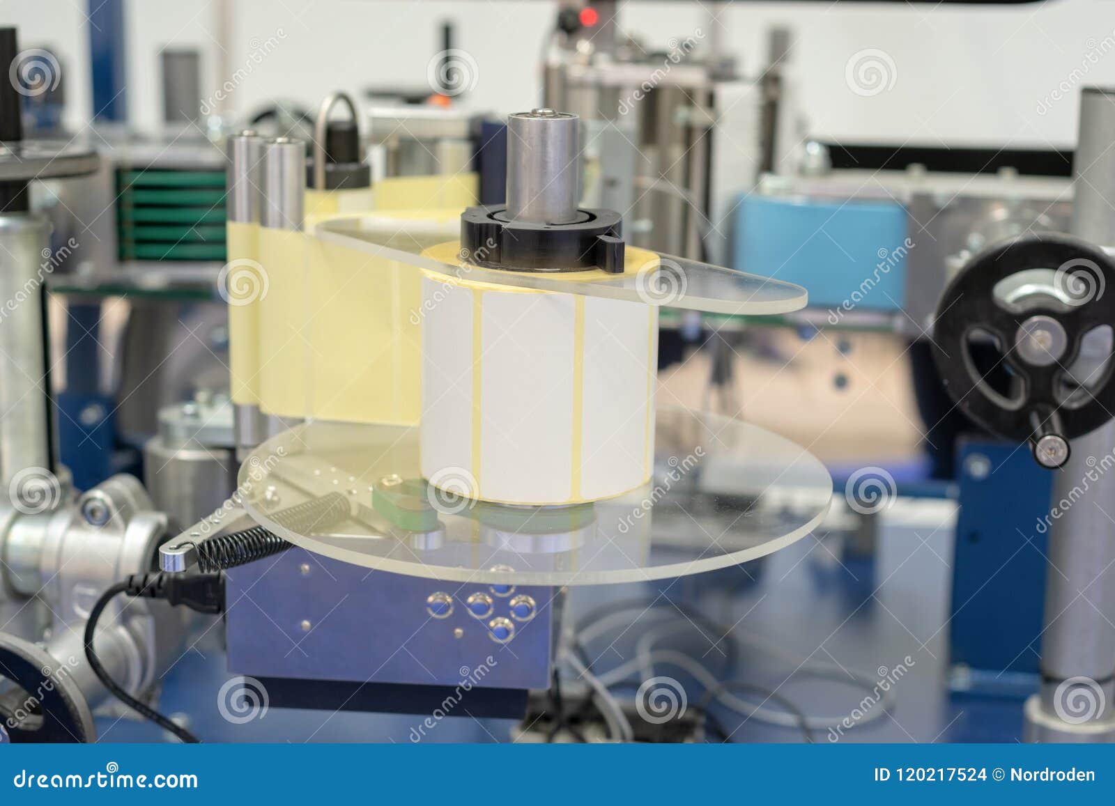 Automatic Labeling Machine. Stock Photo - Image of packaging, machinery ...