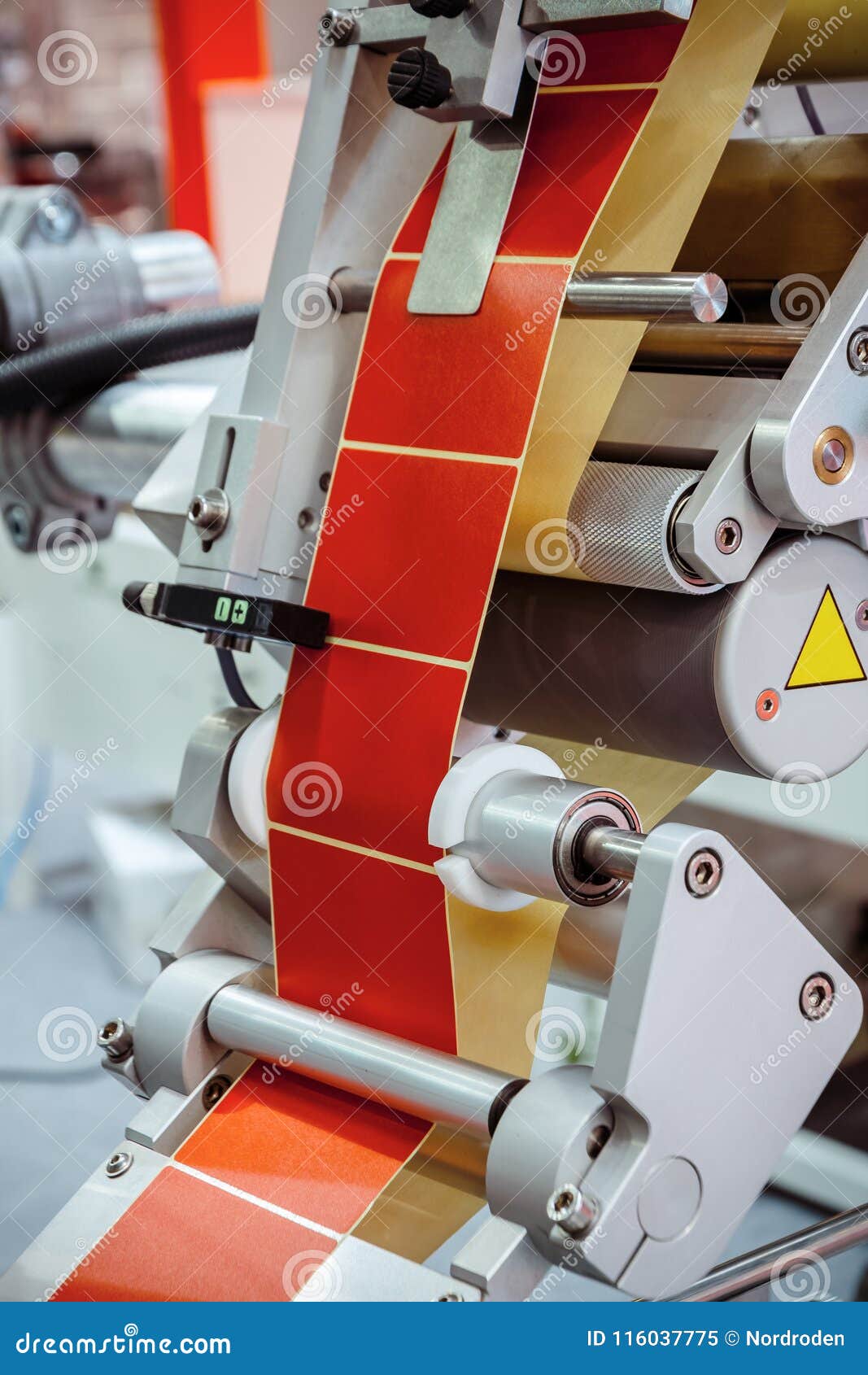 Automatic Labeling Machine. Stock Image - Image of rollers, clear ...