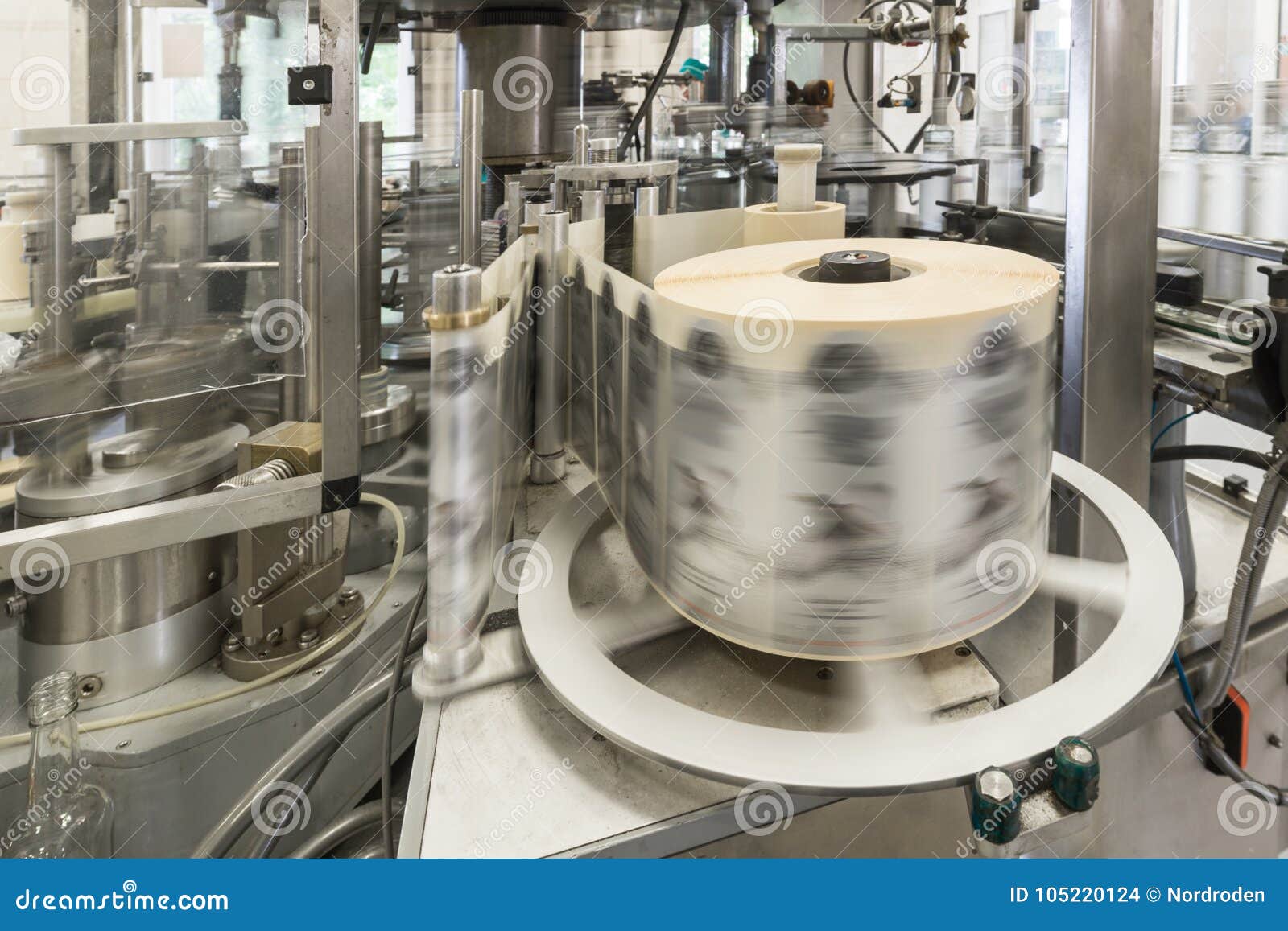 Automatic Labeling Machine during Operation. Stock Photo - Image of ...