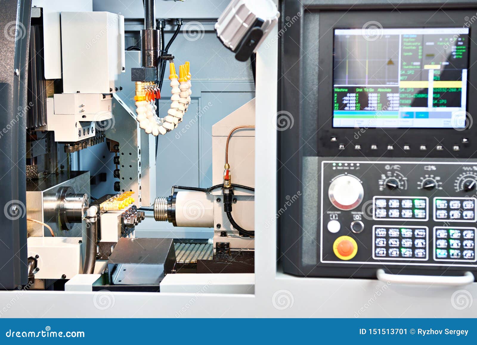 Automatic Lathe CNC stock image. Image of steel, equipment - 151513701