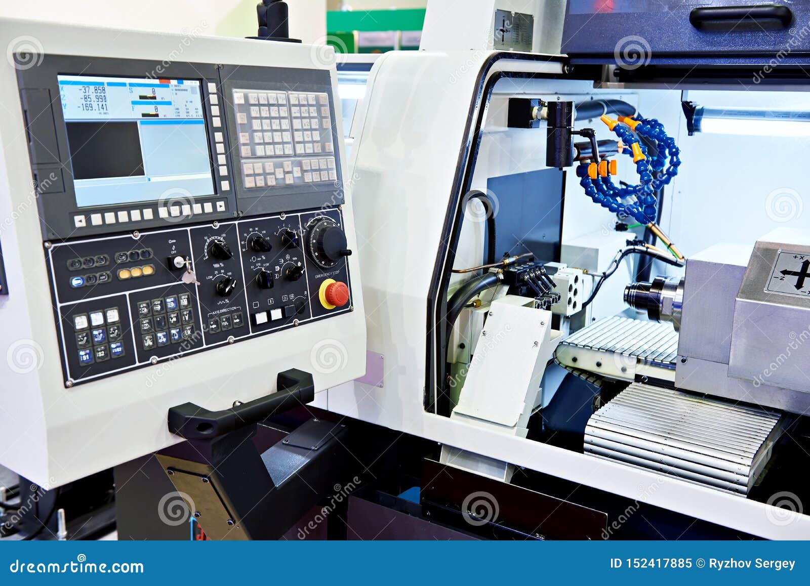 Automatic Lathe CNC stock image. Image of turning, machining - 152417885