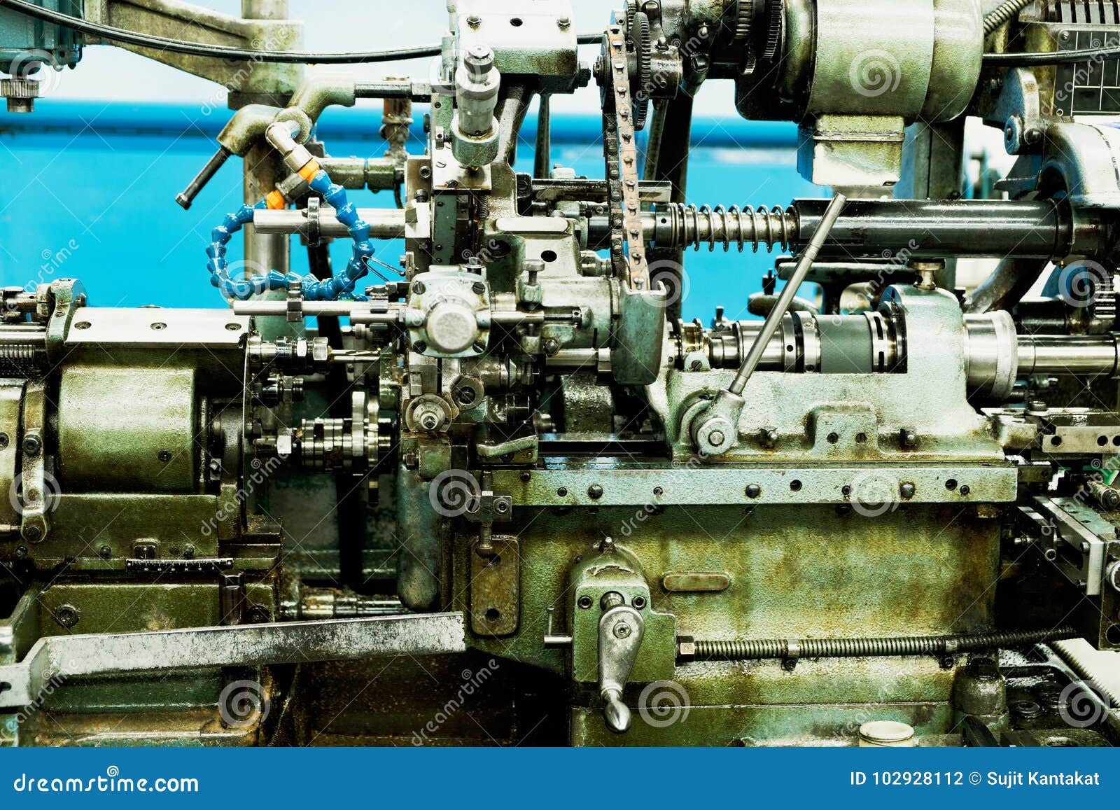 Automatic lathe machine stock photo. Image of detail - 102928112