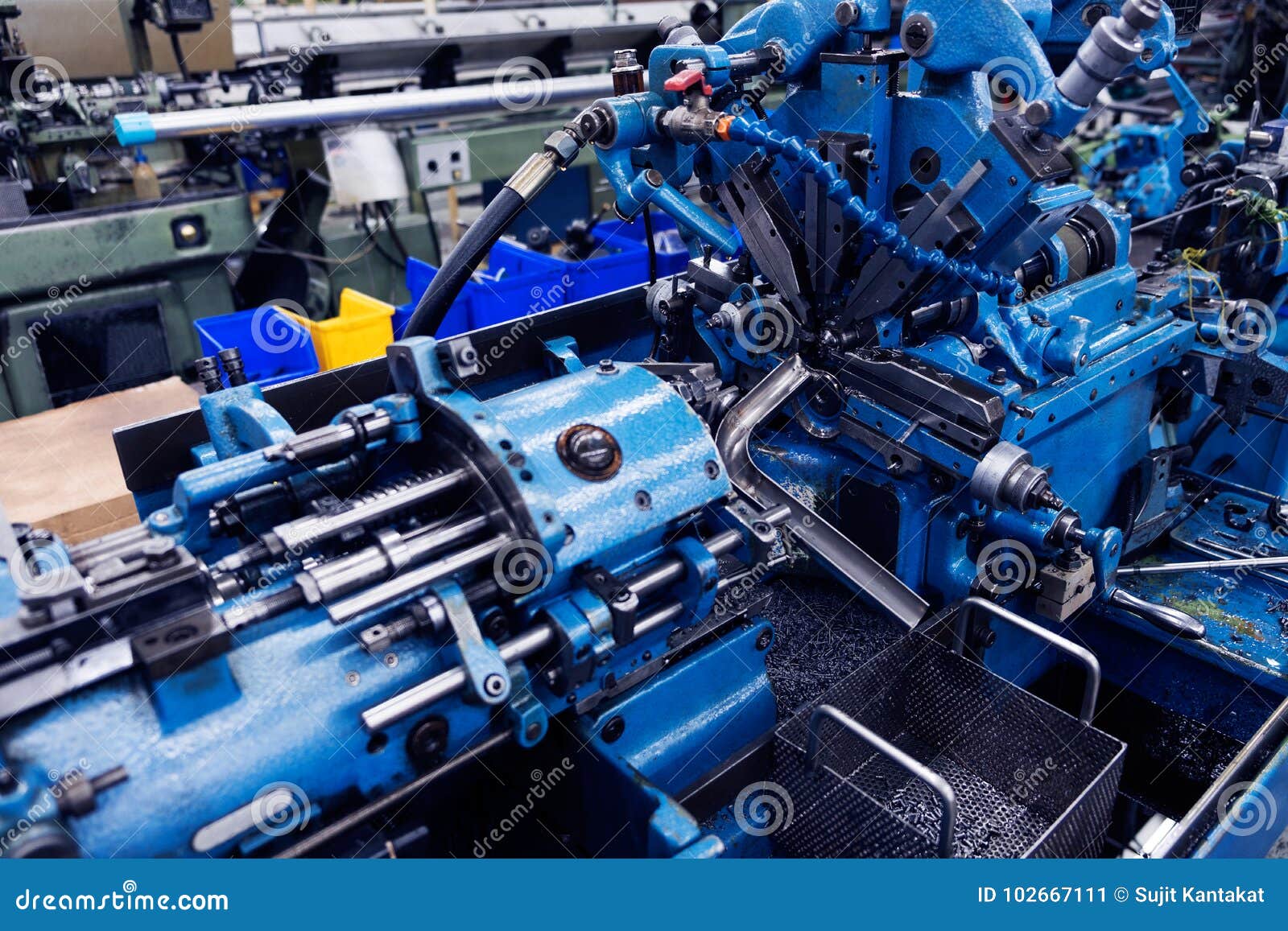 Automatic lathe machine stock image. Image of counter - 102667111