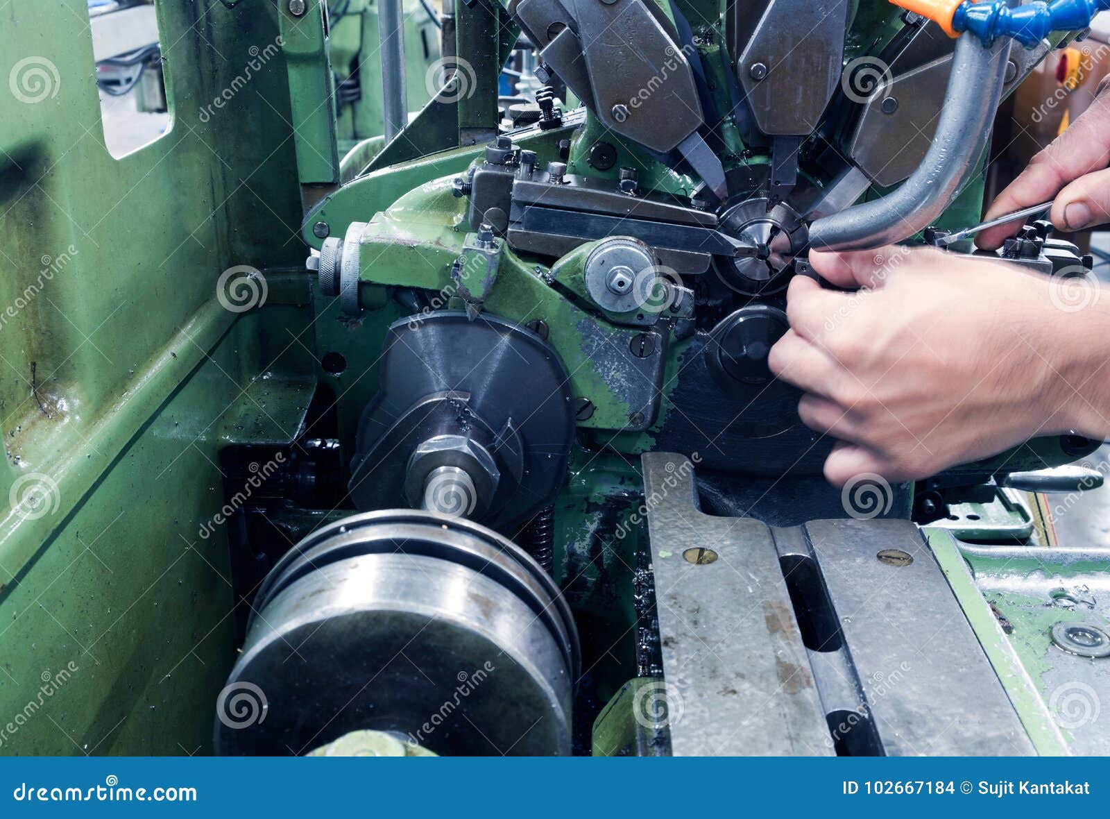 Automatic lathe machine stock photo. Image of machine - 102667184