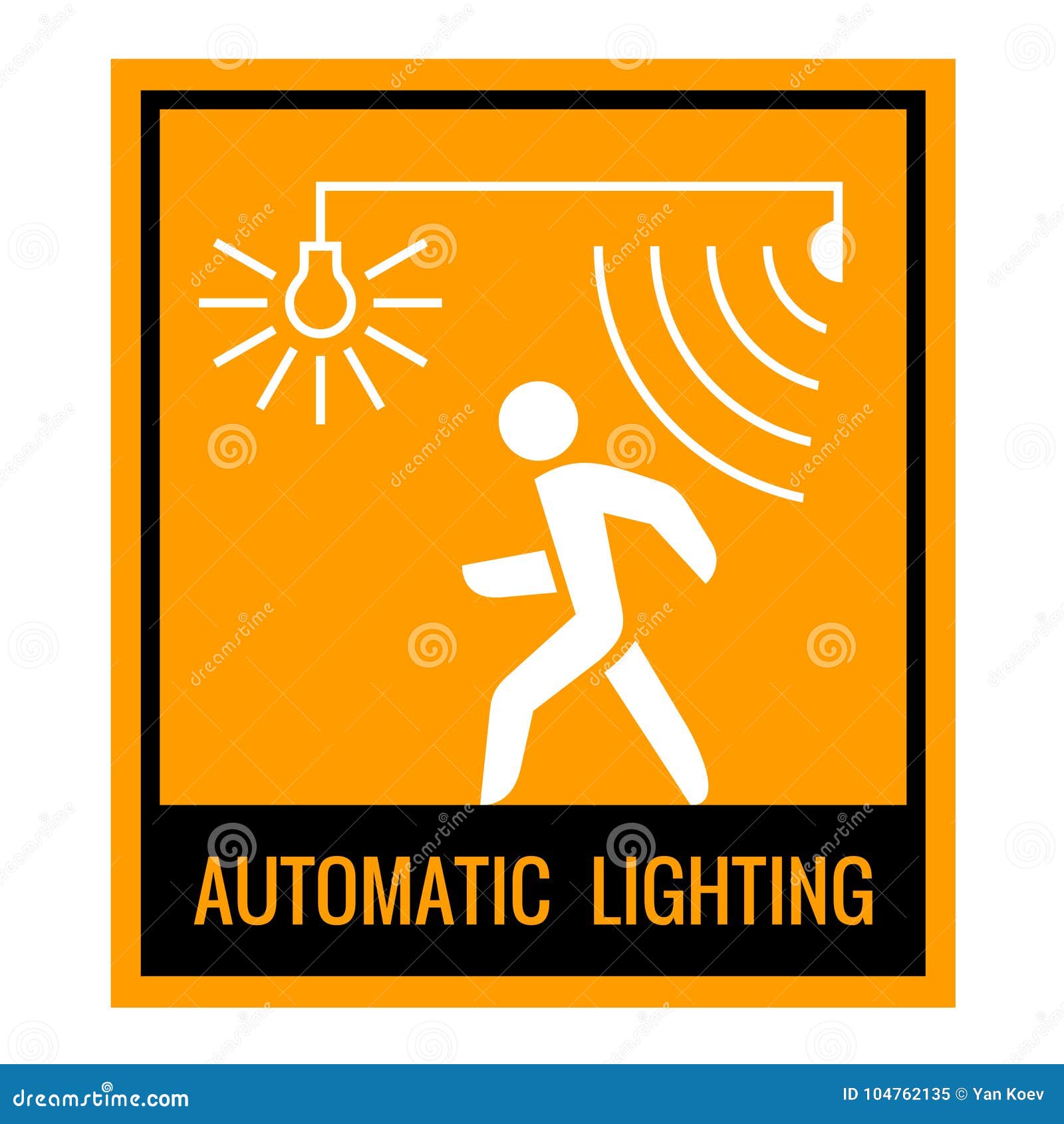 Automatic Lighting Concept Attention Sign Table. Stock Vector ...