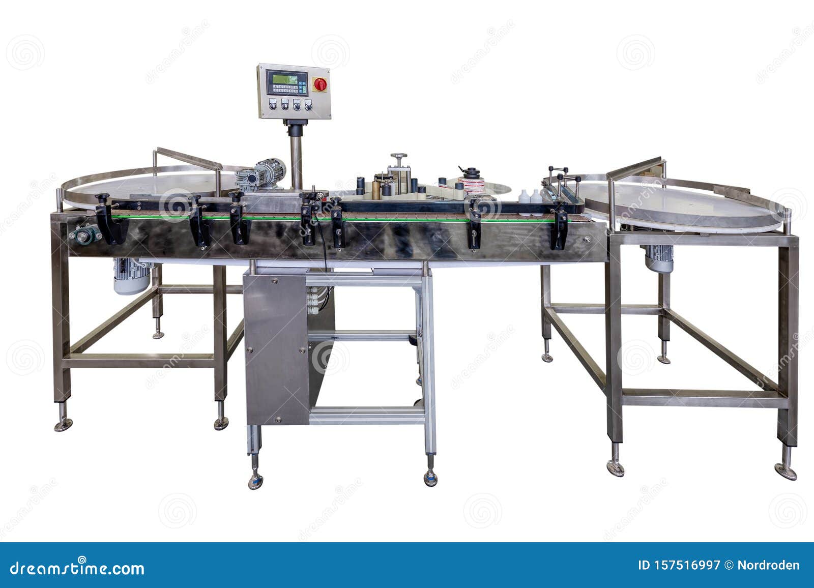 Automatic Line for Filling and Labeling Drugs. Stock Image - Image of ...