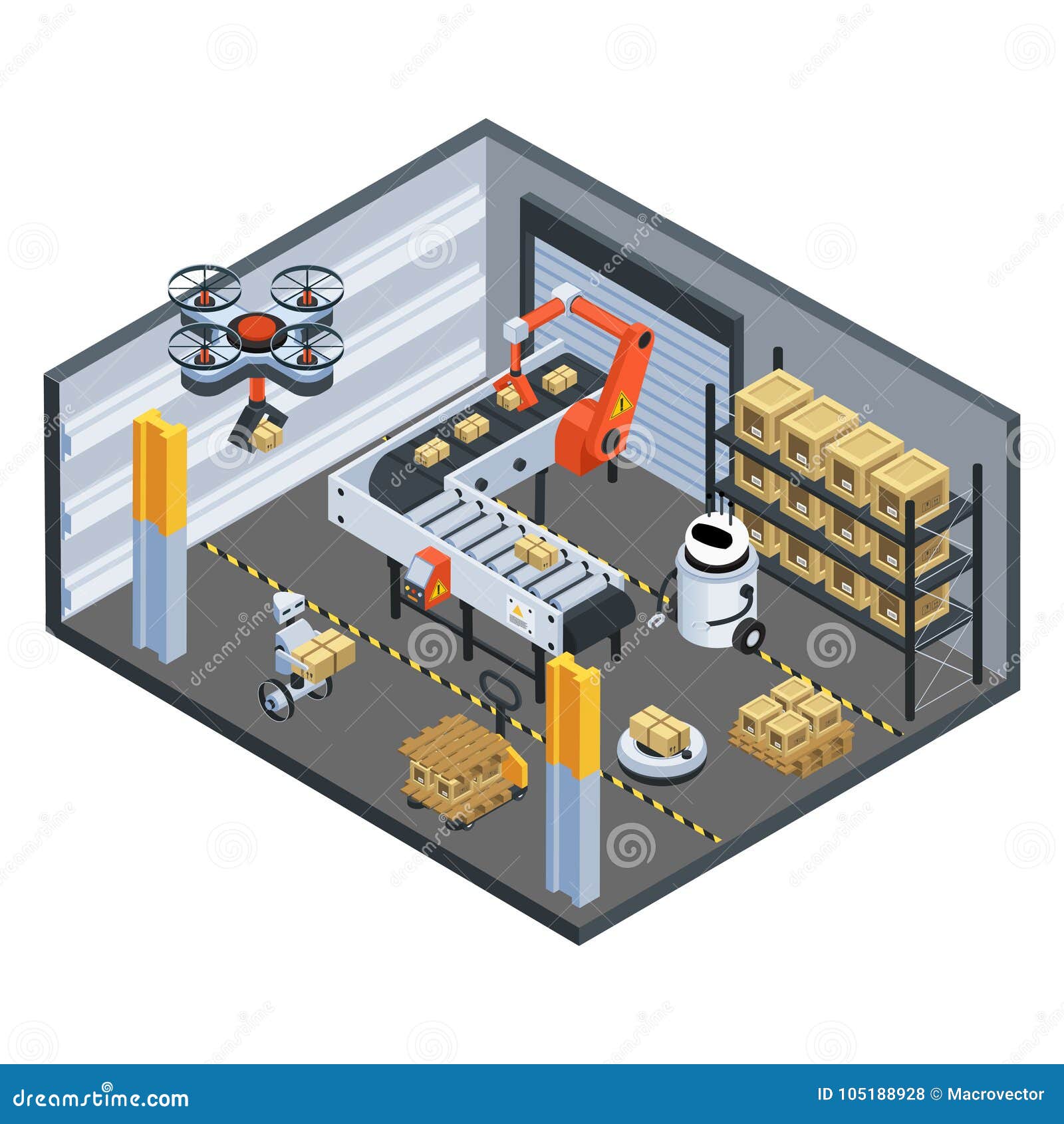 Automatic Logistics Delivery Isometric Background Stock Vector ... Automatic Logistics Delivery Isometric Background Stock Vector ...