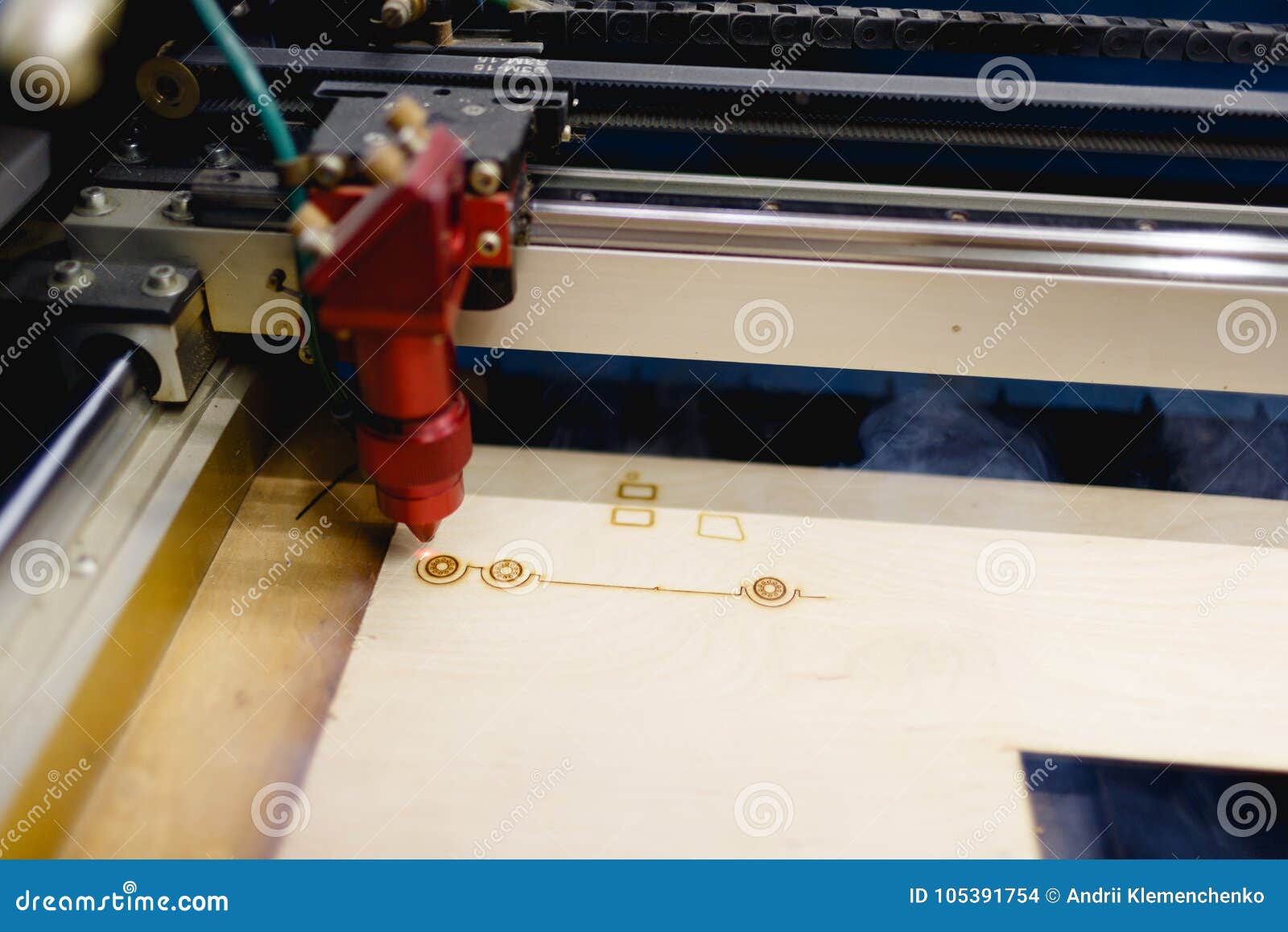 The Automatic Machine Burns the Lower Line on the Workpiece with the ...