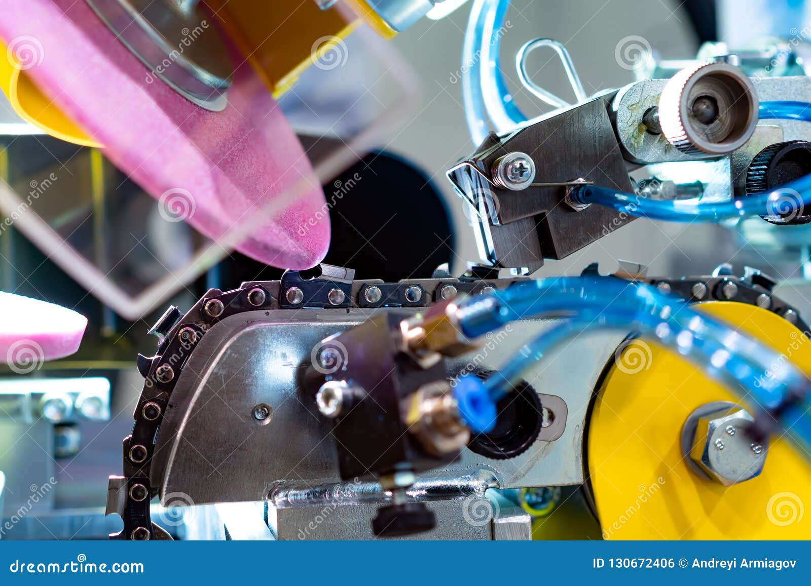 Automatic Machine for Grinding Chainsaws. Stock Photo - Image of ...