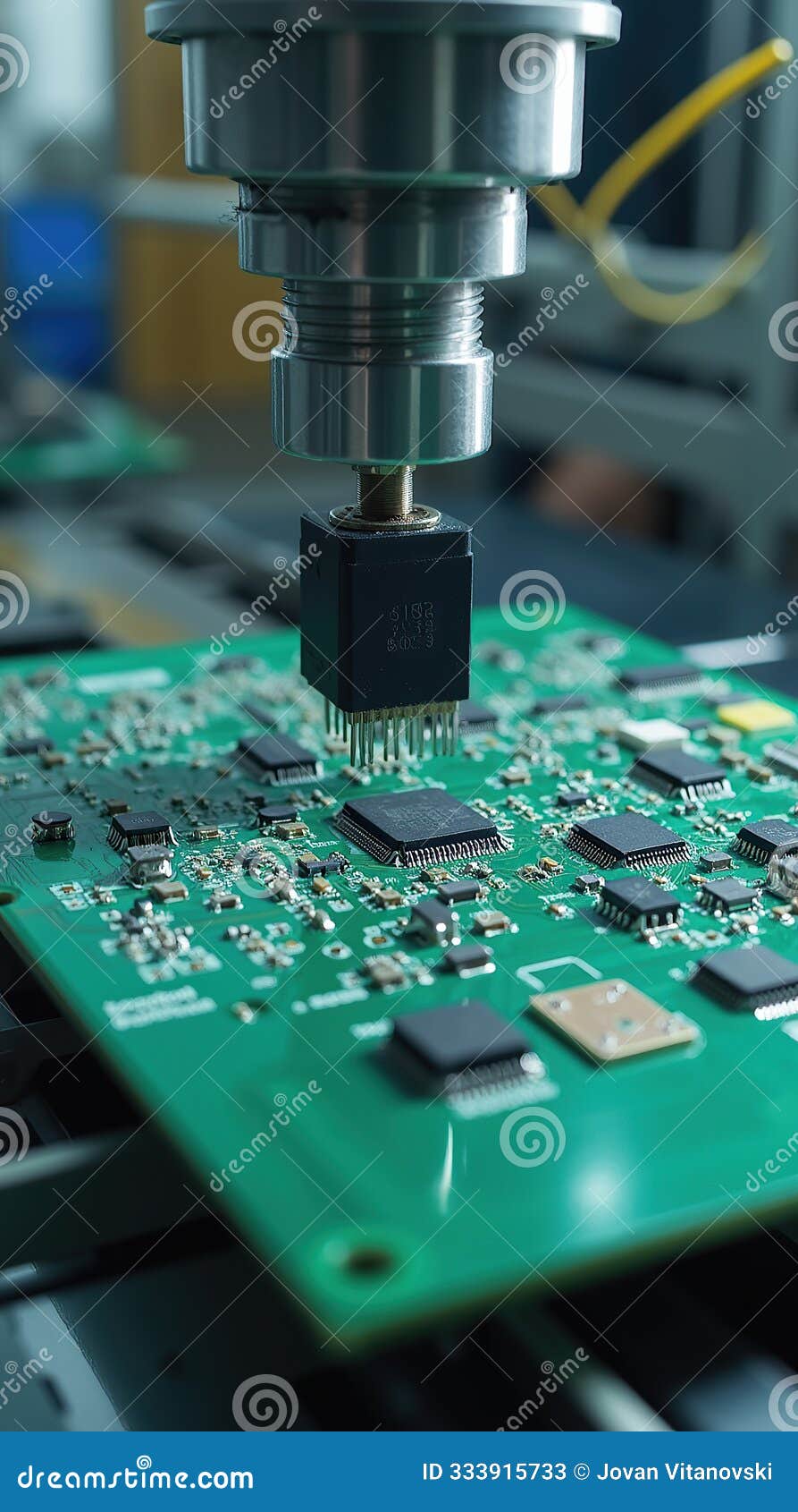 Automatic Machine Installing Components on a Moving Circuit Board Stock ...