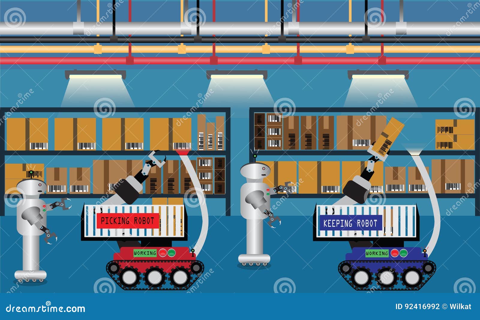 Automatic Machine,Robotic System Used Waerhouse - Vector Stock Vector ...