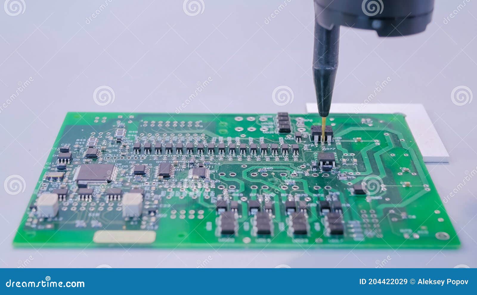 Automatic Manipulator With Dispenser Needle Dispensing Solder Paste On ...