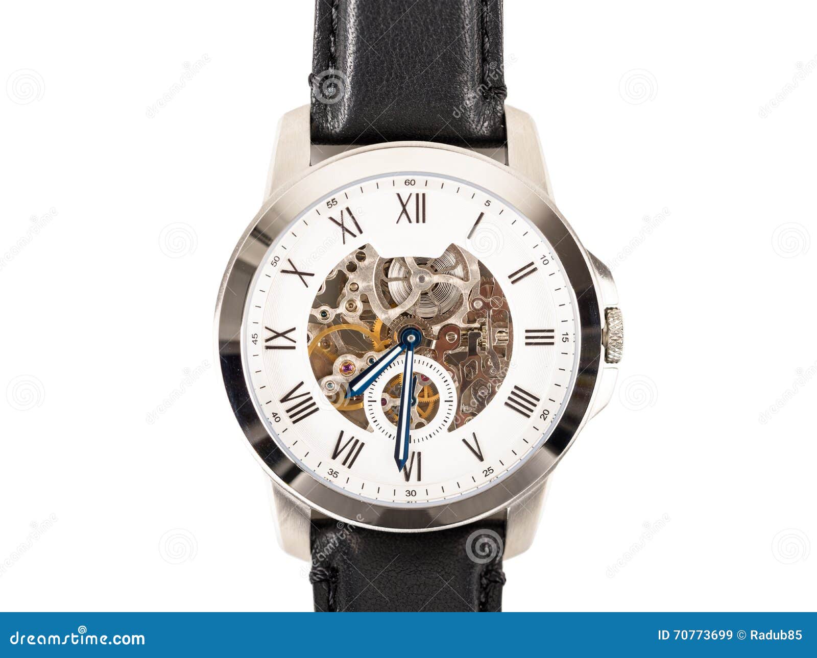 Automatic Men Watch with Visible Mechanism Isolated Stock Image - Image ...