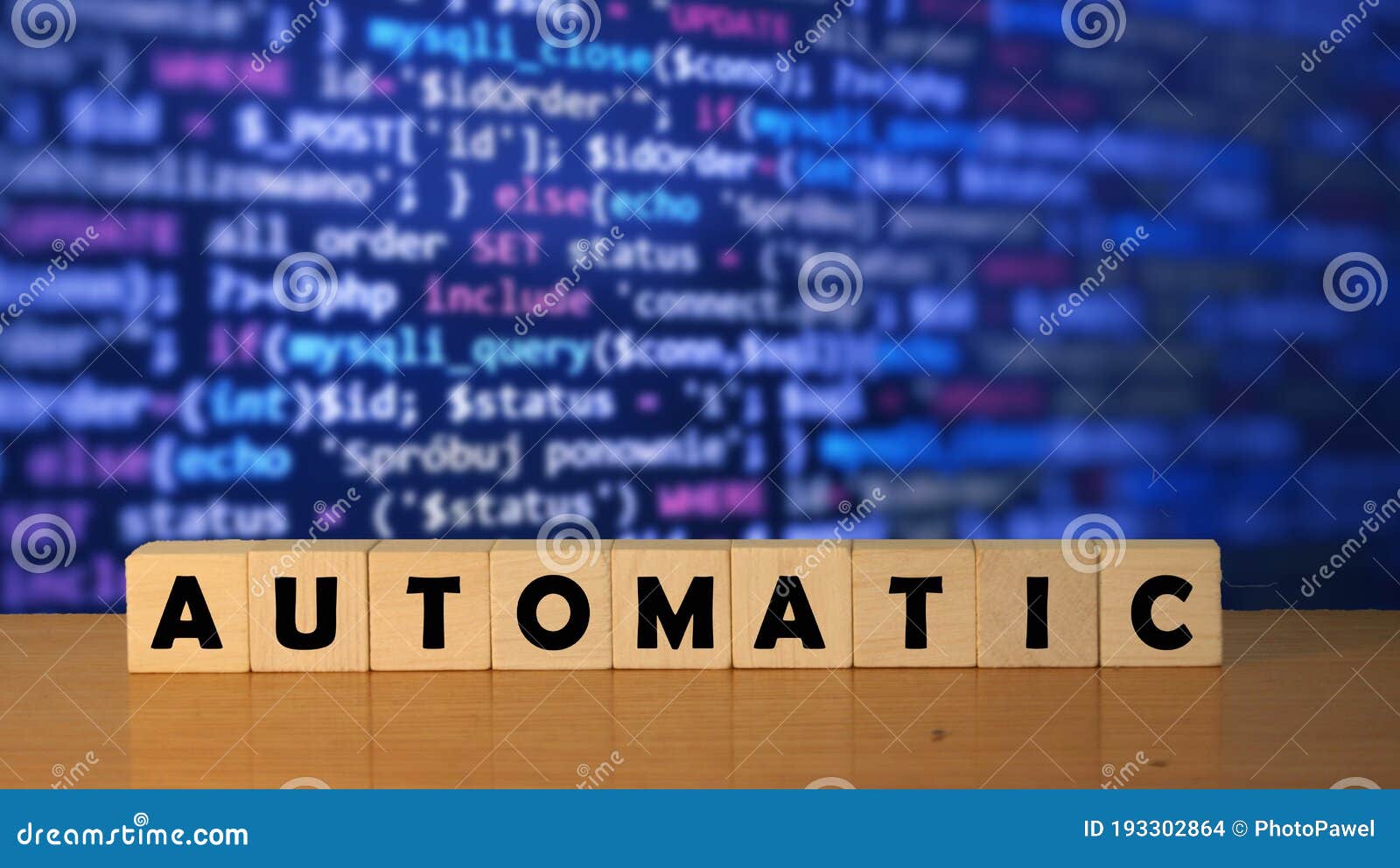 AUTOMATIC Message Word on a Wooden Desk Stock Photo - Image of word ...