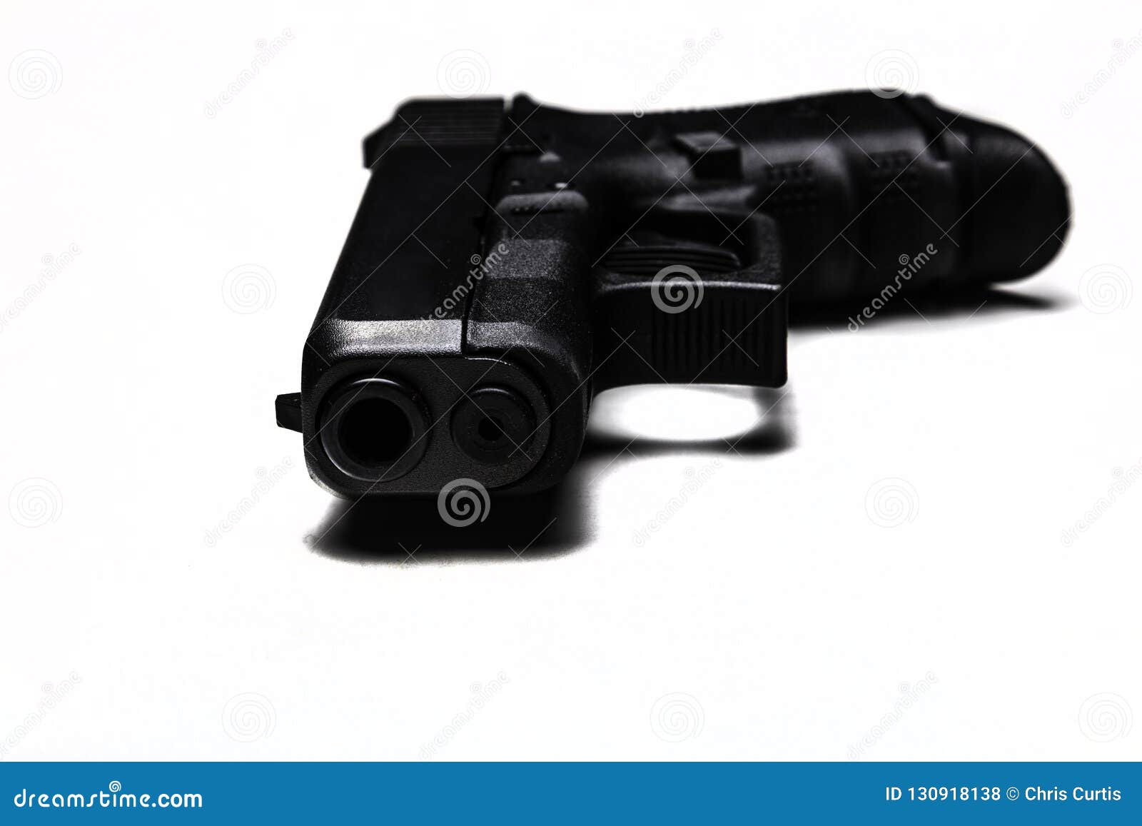 Automatic 9 Millimeter Pistol Isolated on White Stock Photo - Image of ...