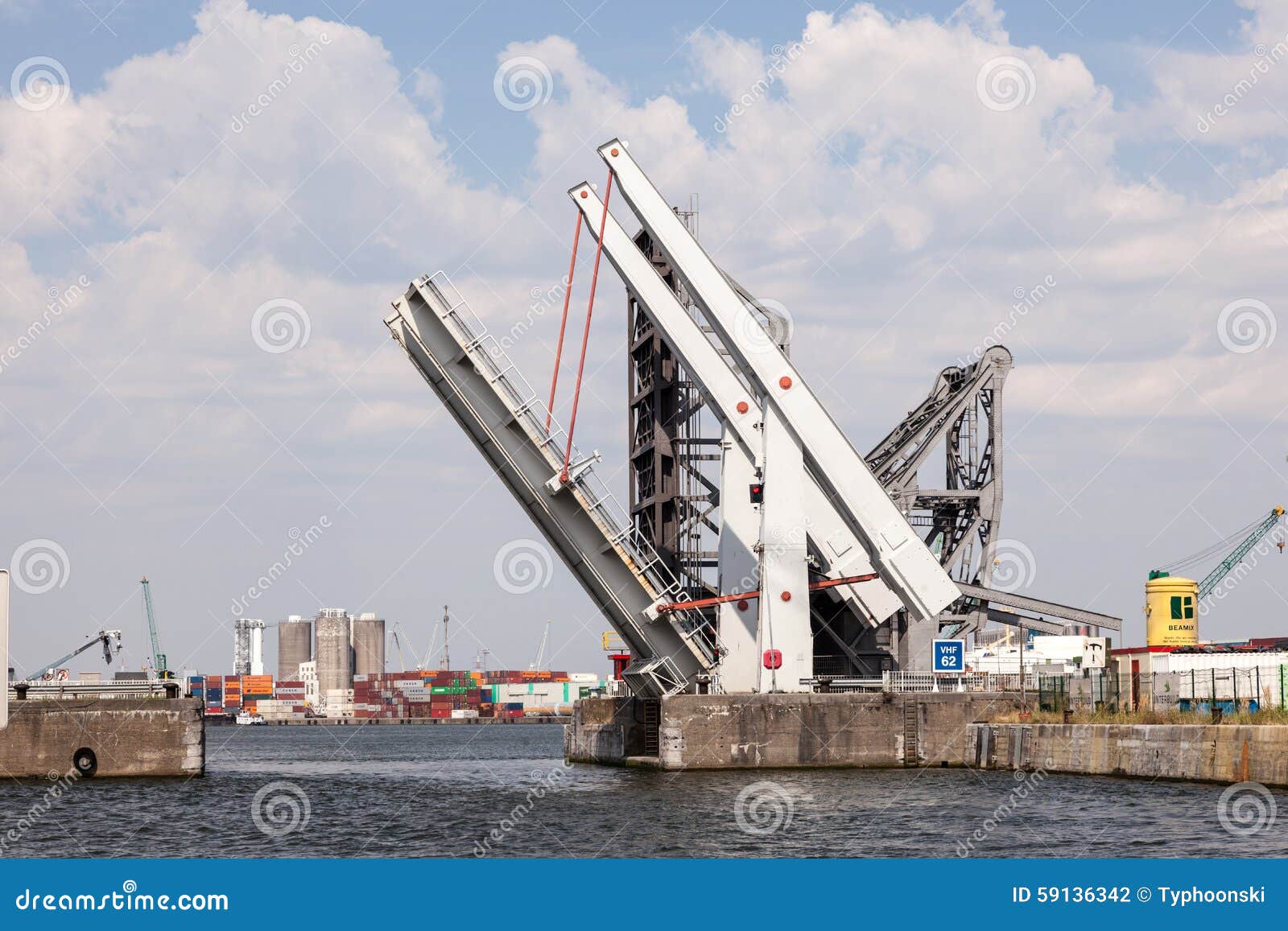 Automatic Movable Bridge at the Harbor of Antwerp Editorial Photography ...