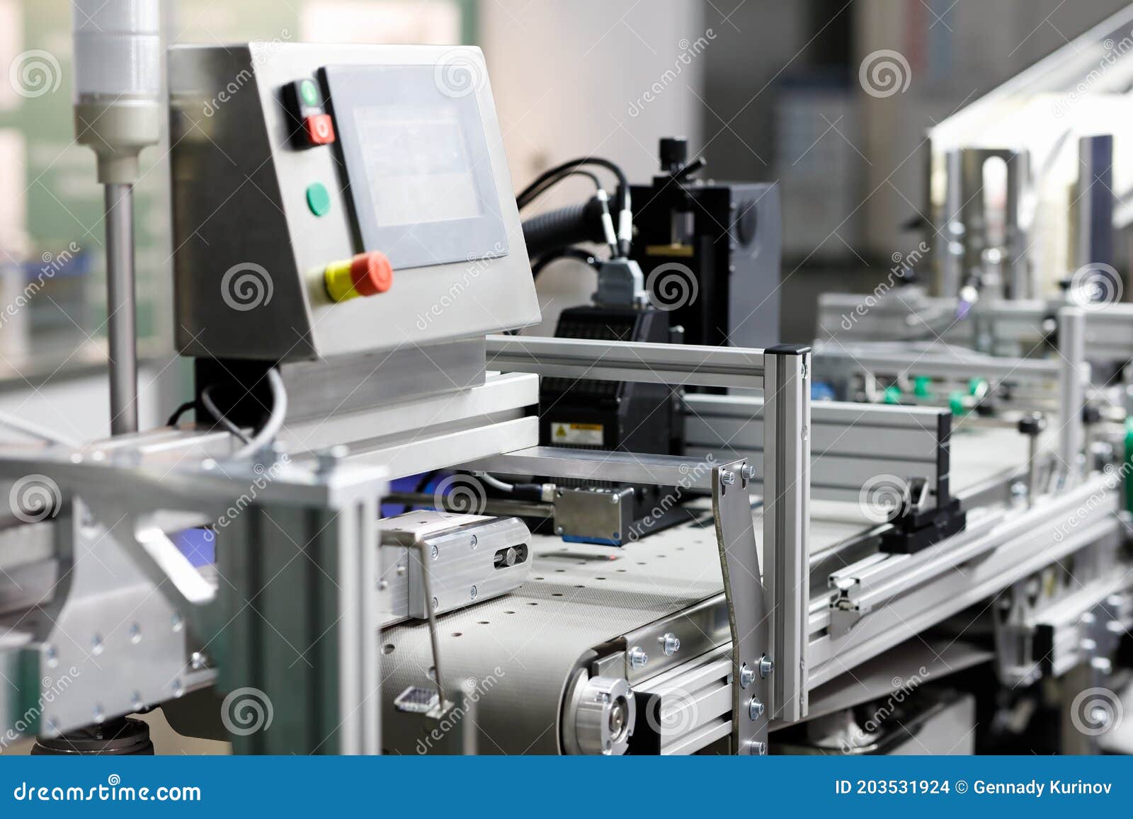 Conveyor System With Pick And Place Robotic Arm Royalty-Free Stock ...