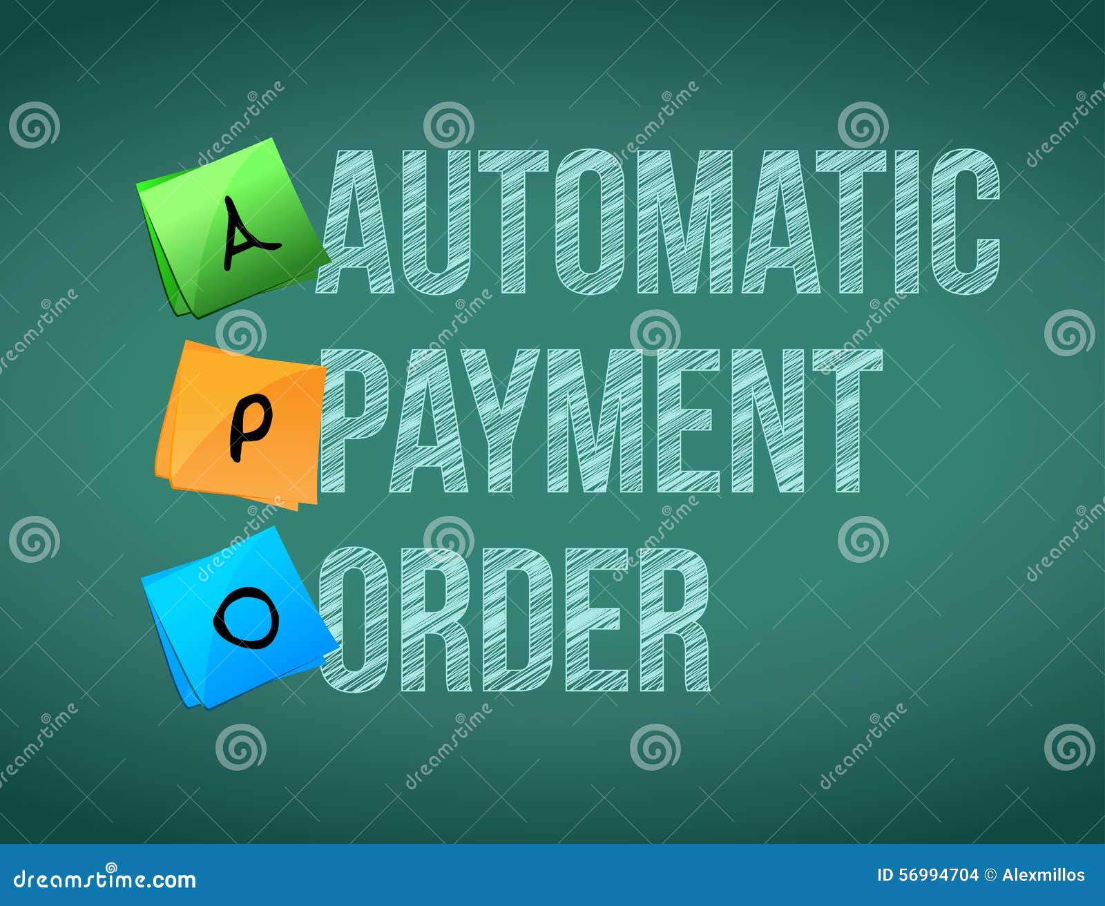 Automatic Payment Order Post Memo Chalkboard Sign Stock Illustration ...