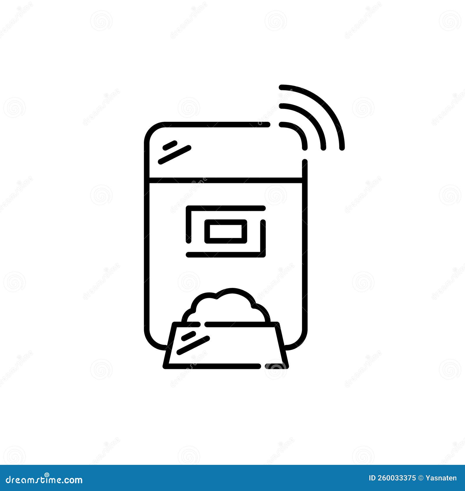Automatic Pet Feeder. Smart Home Gadget. Pixel Perfect, Editable Stroke ...