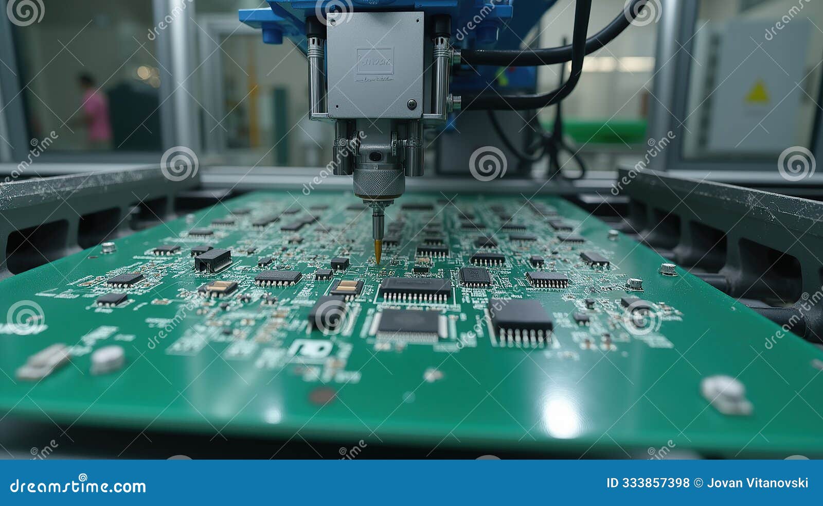 Automatic Machine Placing Components on Circuit Board in Manufacturing ...